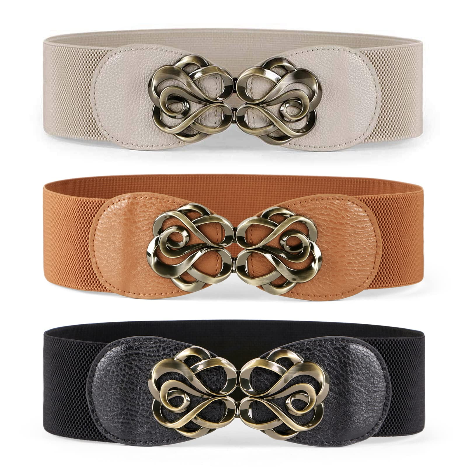 SUOSDEY Women Stretchy Belts Ladies Elastic Wide Waist Belts for ...