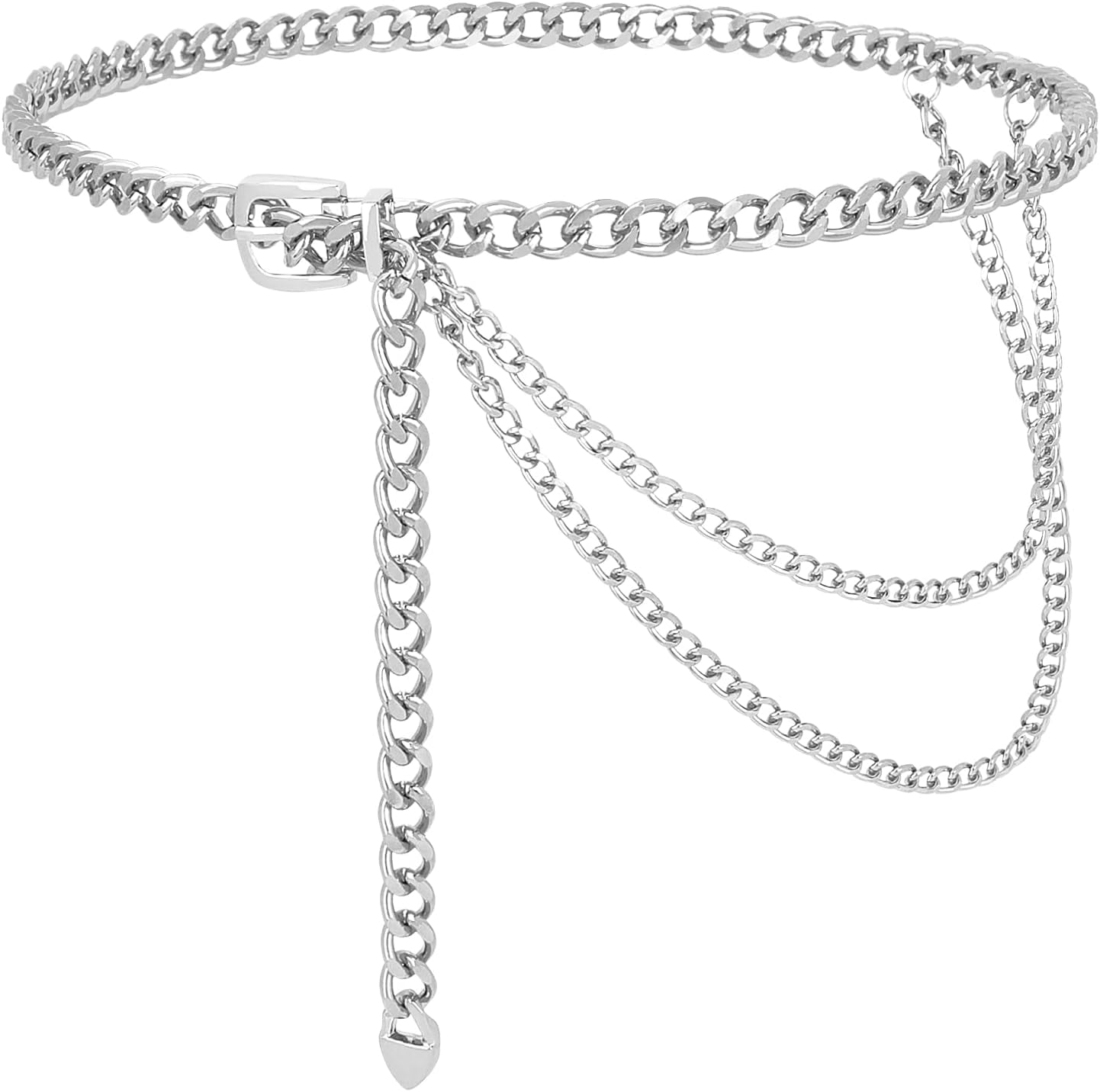 SUOSDEY Women Western Cowgirl Metal Chain Belt,Girls Ladies Waist Link ...
