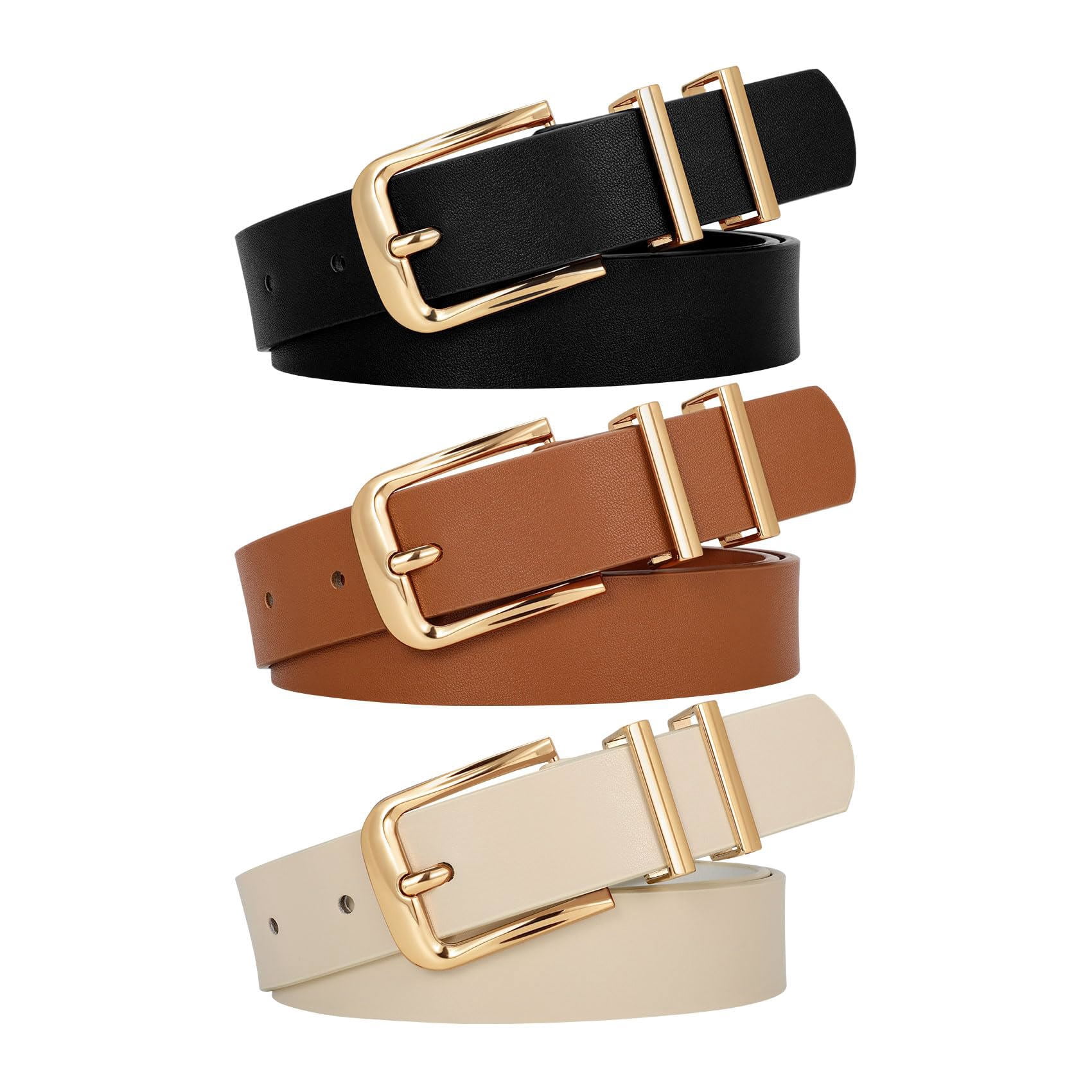 SUOSDEY, Women's Belts, Size 25-30, Black Leather Skinny Belt - Walmart.com