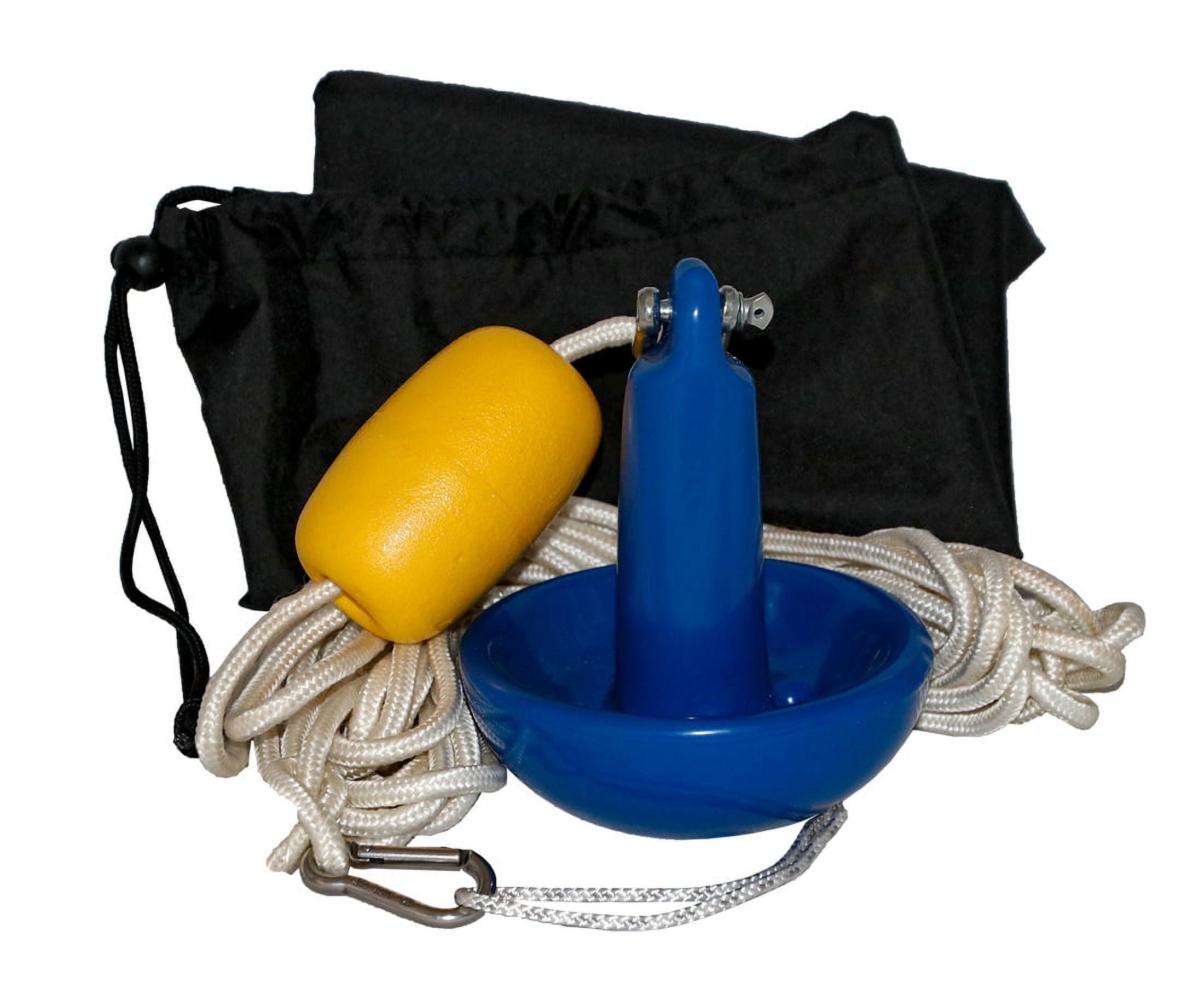 SUP Anchor - 8 lb. Blue Vinyl coated, 20\' nylon rope, float - Walmart.com
