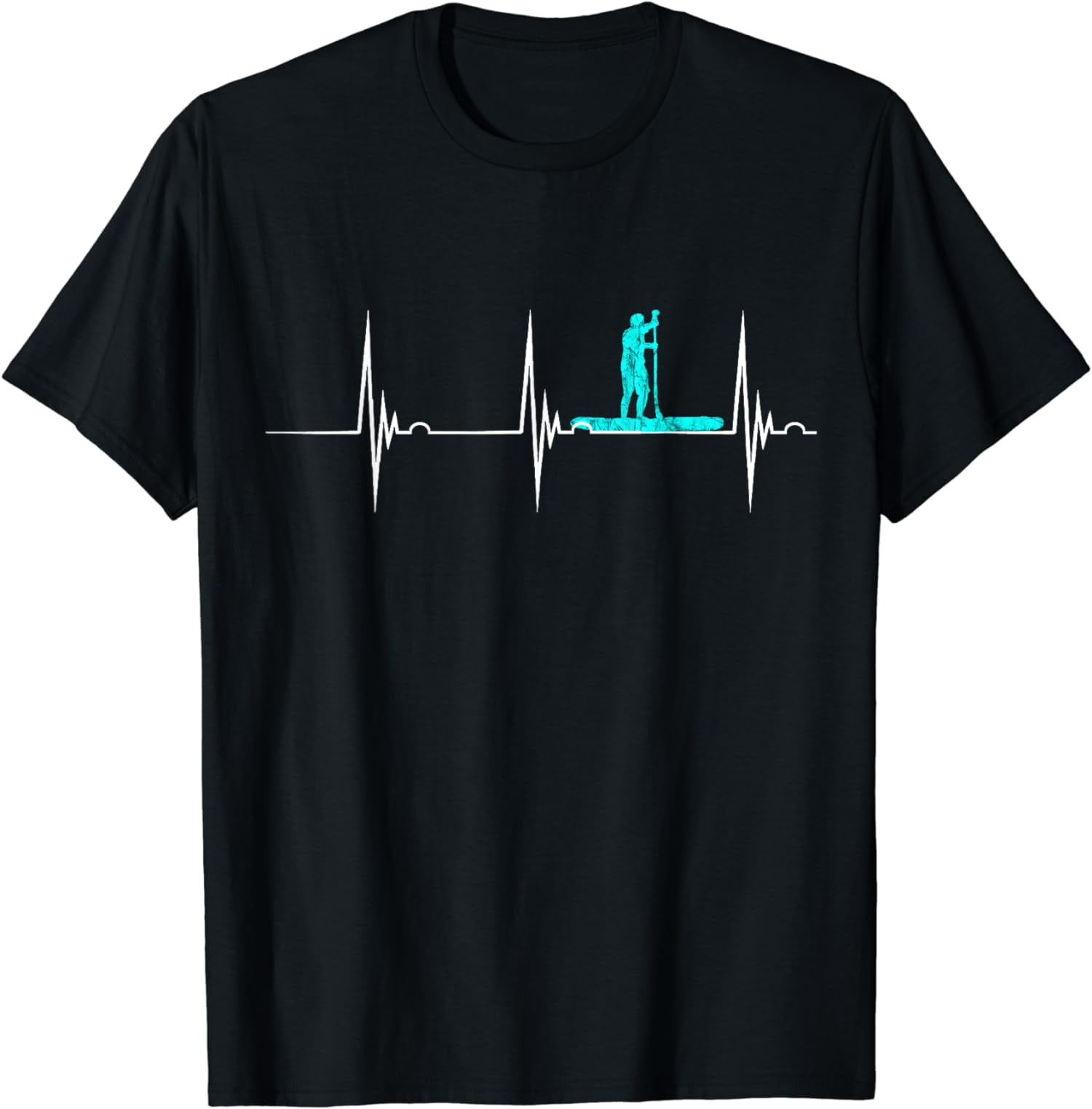 SUP Stand Up Paddle Heartbeat EKG Pulse Paddling Paddler T-Shirt ...