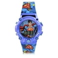 SUP4440WM Superman Kids Flashing Lights LCD Watch with Printed Strap ...