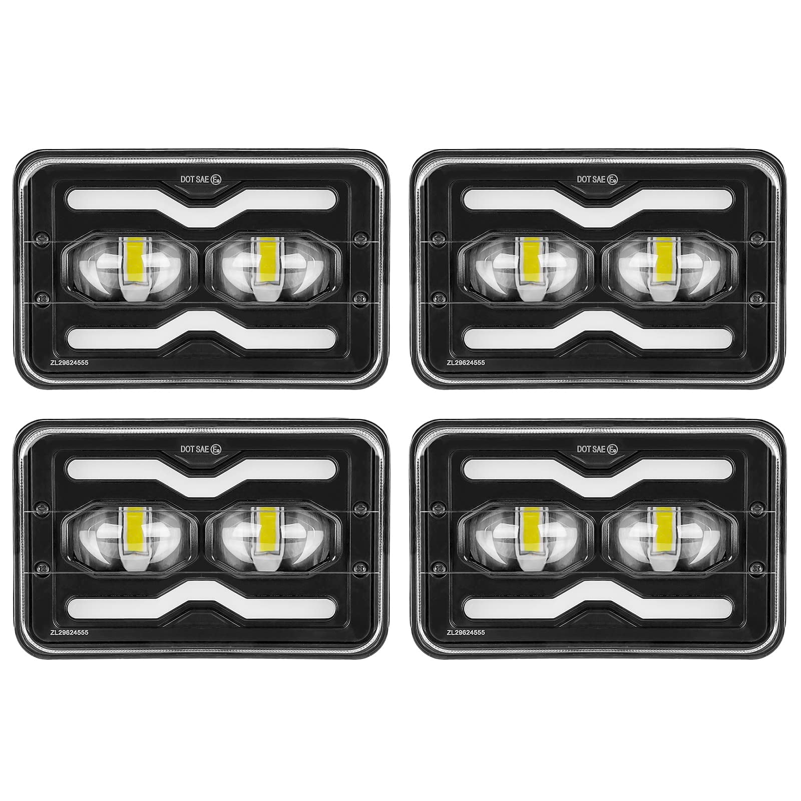 SUPAREE 4pcs 4x6 led headlights high low beam, 6x4 inch Truck Rectangle ...
