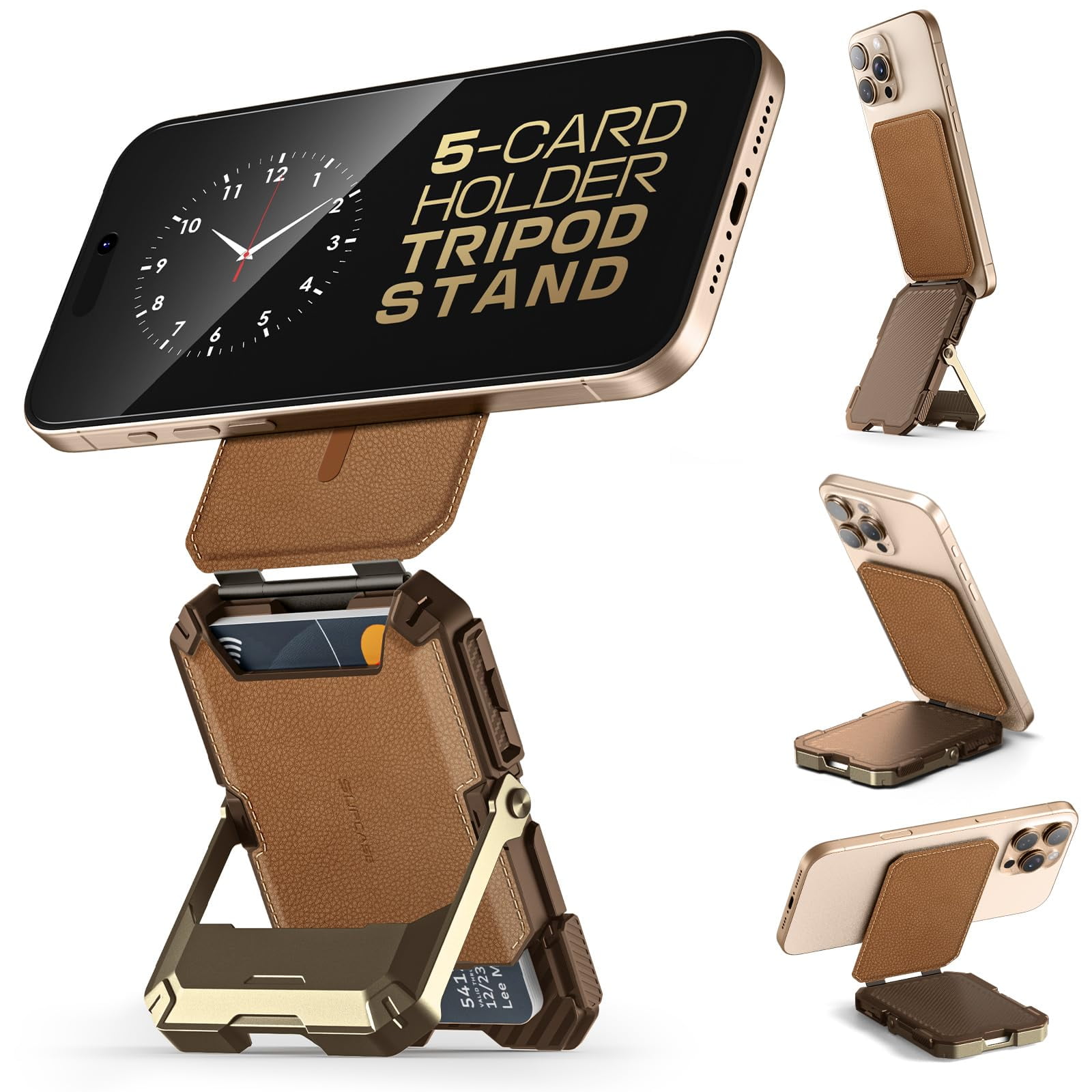 SUPCASE for MagSafe Wallet with Stand, Magnetic Genuine Leather Wallet ...