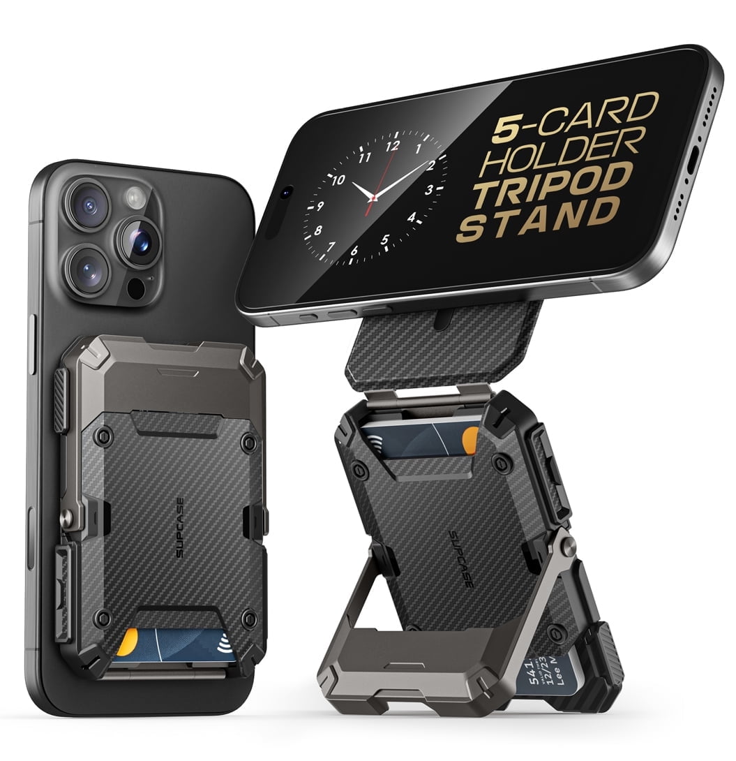 SUPCASE for MagSafe Wallet with Stand, Magnetic Wallet for Men, [Hold 5 Cards] [Adjustable Stand ...