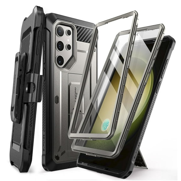 SHILIU-for Samsung Galaxy S24 Case with Stand [2 Front Frames] [Built ...