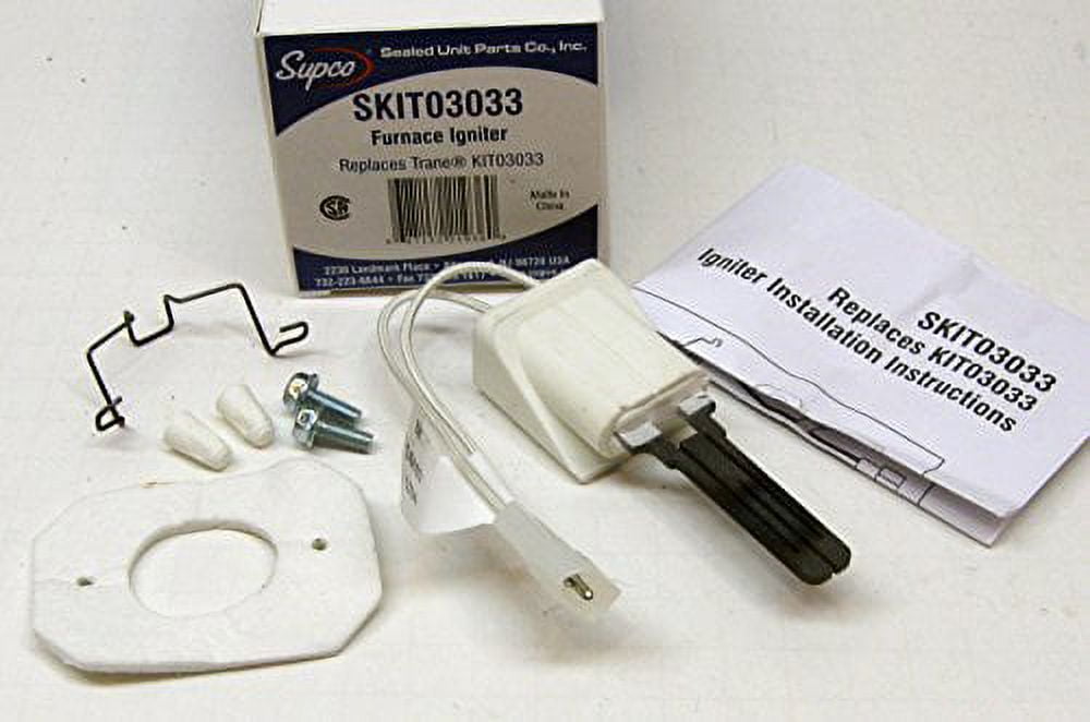 SUPCO SKIT03033 Furnace Igniter, 40-100 Ohms Cold Resistance, 5 Amp ...