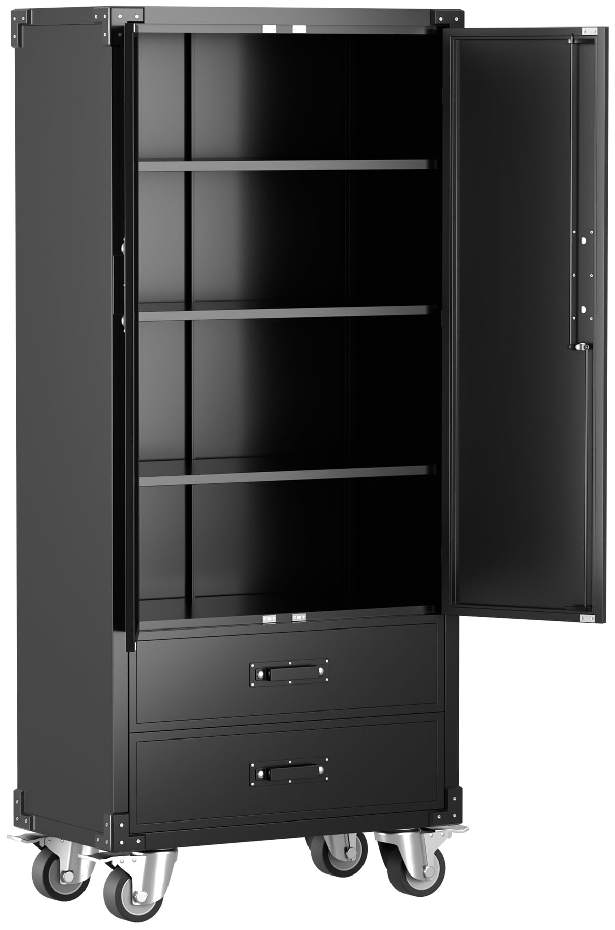 SUPEER 72'' Metal Rolling Storage Cabinet with 2 Doors and 2 Drawers ...