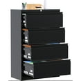Supeer Black 4-Drawer Metal Lateral File Cabinet, Large Capacity ...