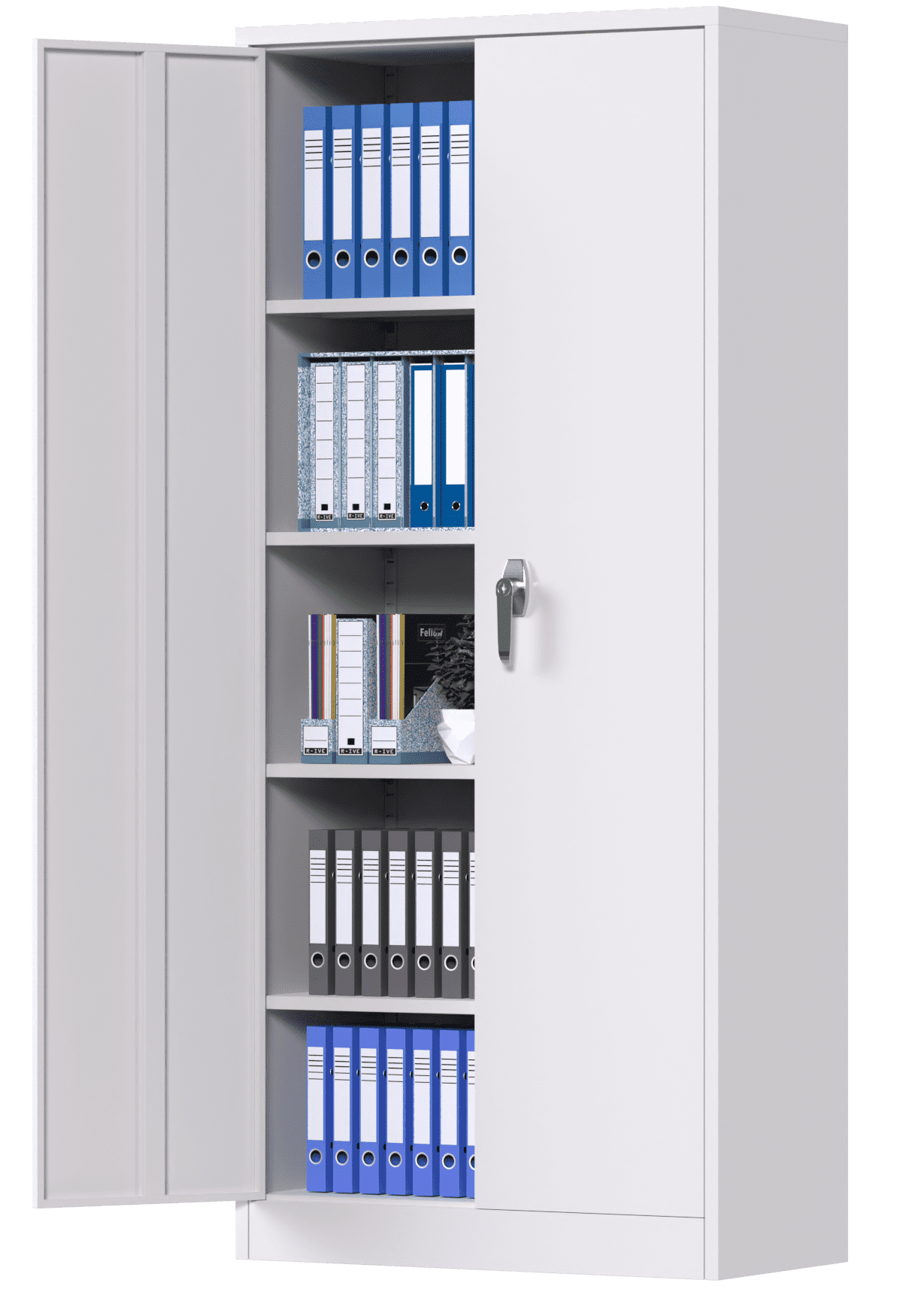 SUPEER White Metal Storage Cabinet, Lockable Steel Office Cabinet with ...