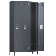 Safco Single-Tier, Three-Column Locker, 36w x 18d x 78h, Two-Tone Gray ...