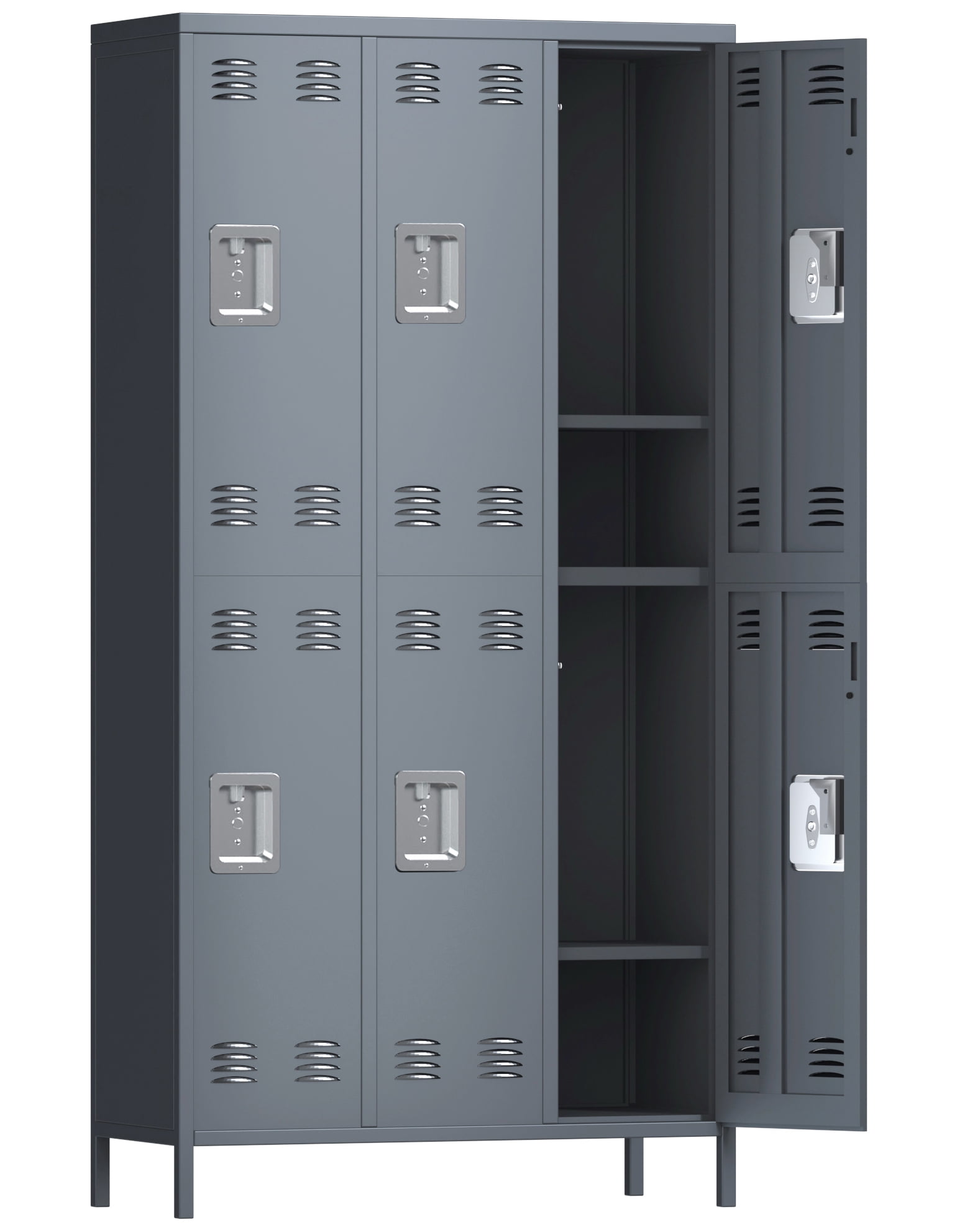 SUPEER 6-Door Metal Storage Locker, Tall Steel Cabinet with Shelves for ...