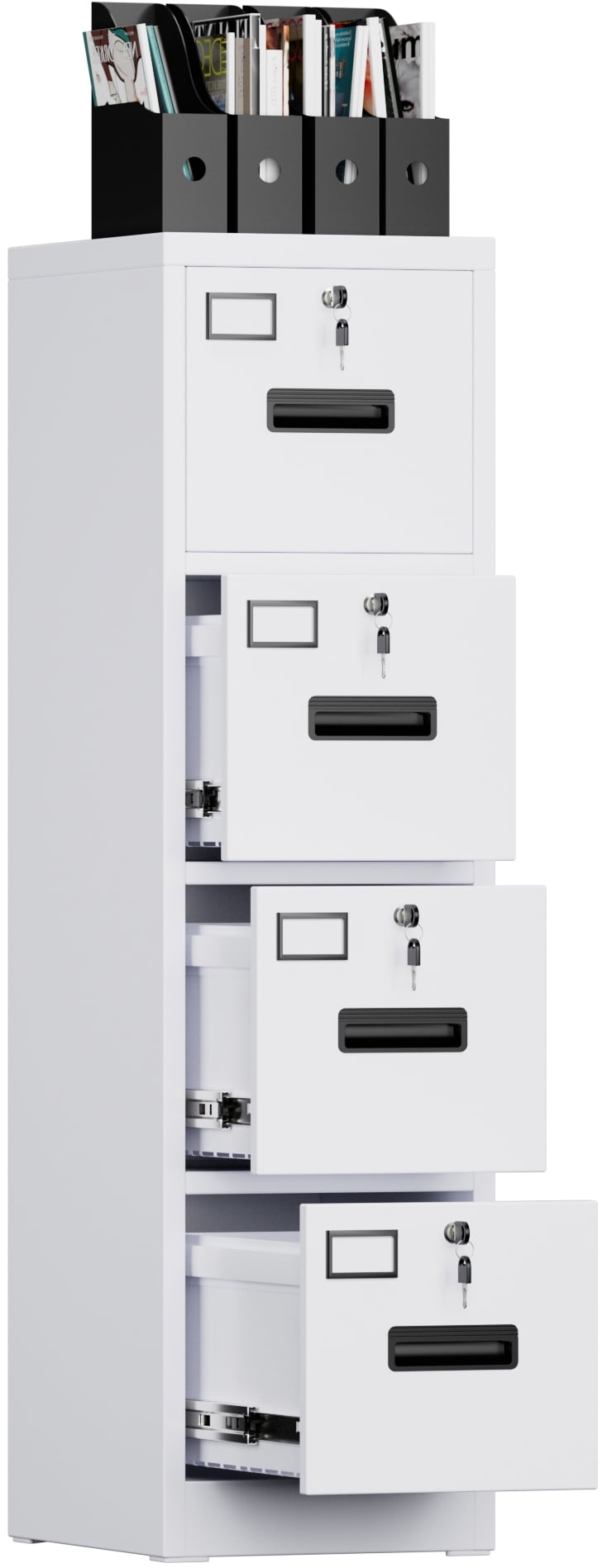 SUPEER 4-Drawer Vertical File Cabinet, Metal Organizer for Office, A4 ...