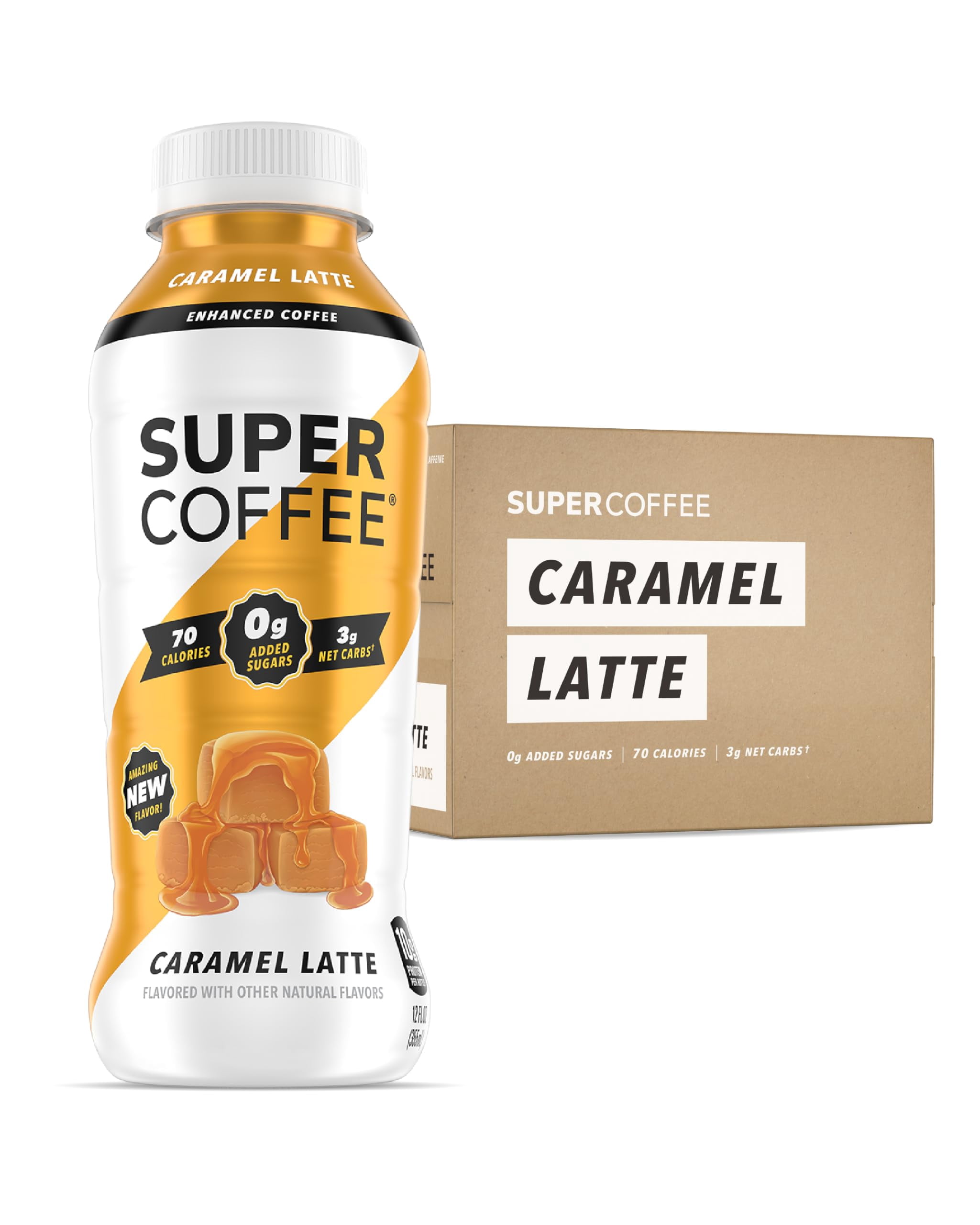 SUPER COFFEE, Keto Protein Coffee (0g GJM1 Added Sugar, 10g Protein, 70 ...