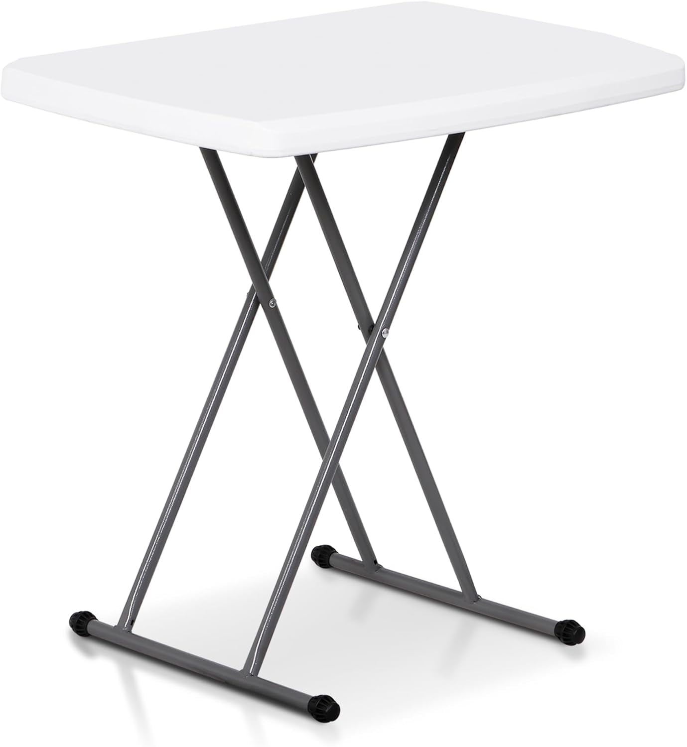 SUPER DEAL 2.5 Foot Plastic Folding Table, Indoor Outdoor Portable Heavy Duty Adjustable Height ...