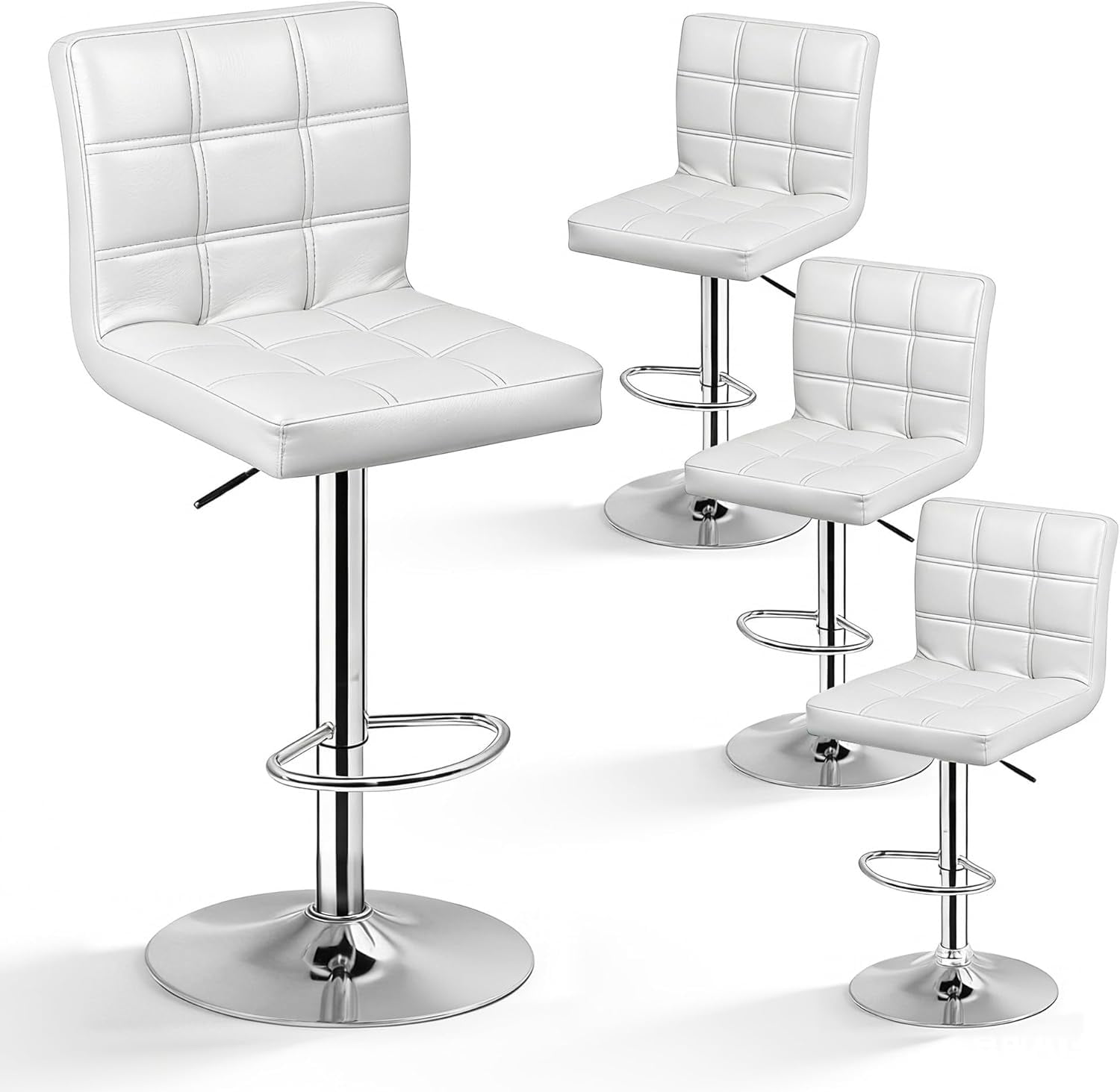 SUPER DEAL Bar Stools Set of 4 for Kitchen Island, Modern PU Leather ...