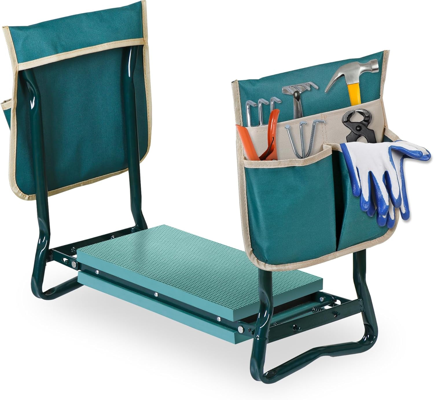 SUPER DEAL Folding Garden Kneeler and Seat with 2 Free Tool Pouches ...