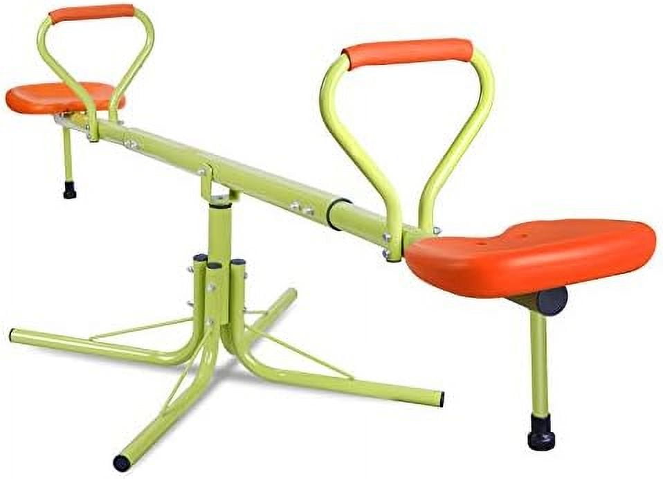 SUPER DEAL Kids Teeter Totter, 2 Seat Sit and Spin Seesaw for Toddlers ...