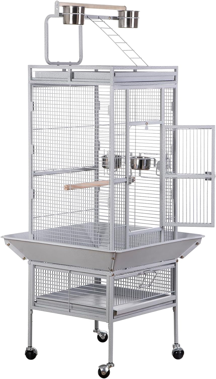 SUPER DEAL PRO 61-inch 2in1 Large Bird Cage with Rolling Stand Playtop ...