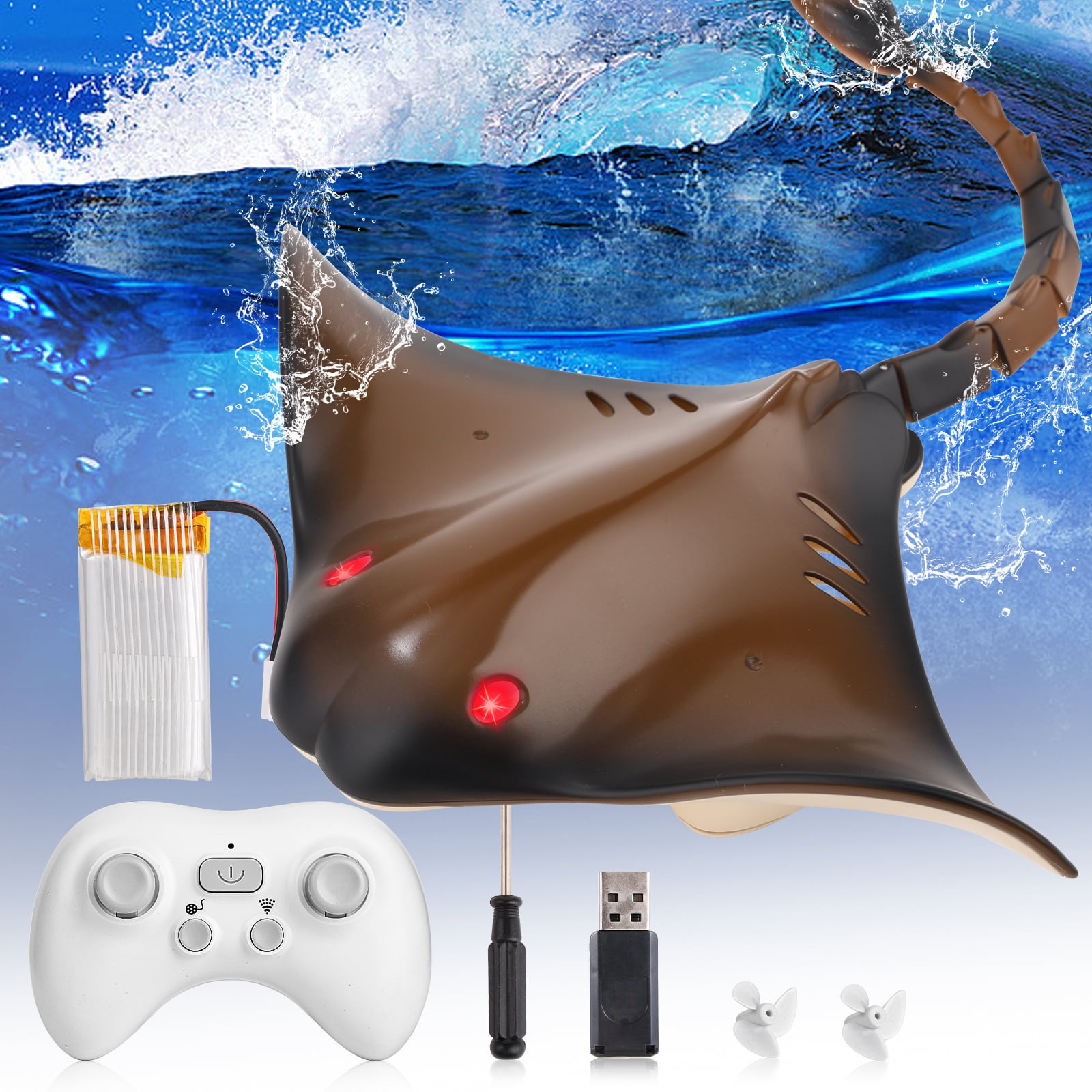 SUPER JOY 2.4G Remote Control Manta Ray Toy High Simulation Devil Ray ...