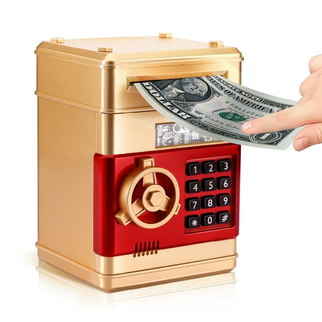 SUPER JOY ATM Electronic Piggy Bank Mini Safe Box Toy Money Saving Box ...