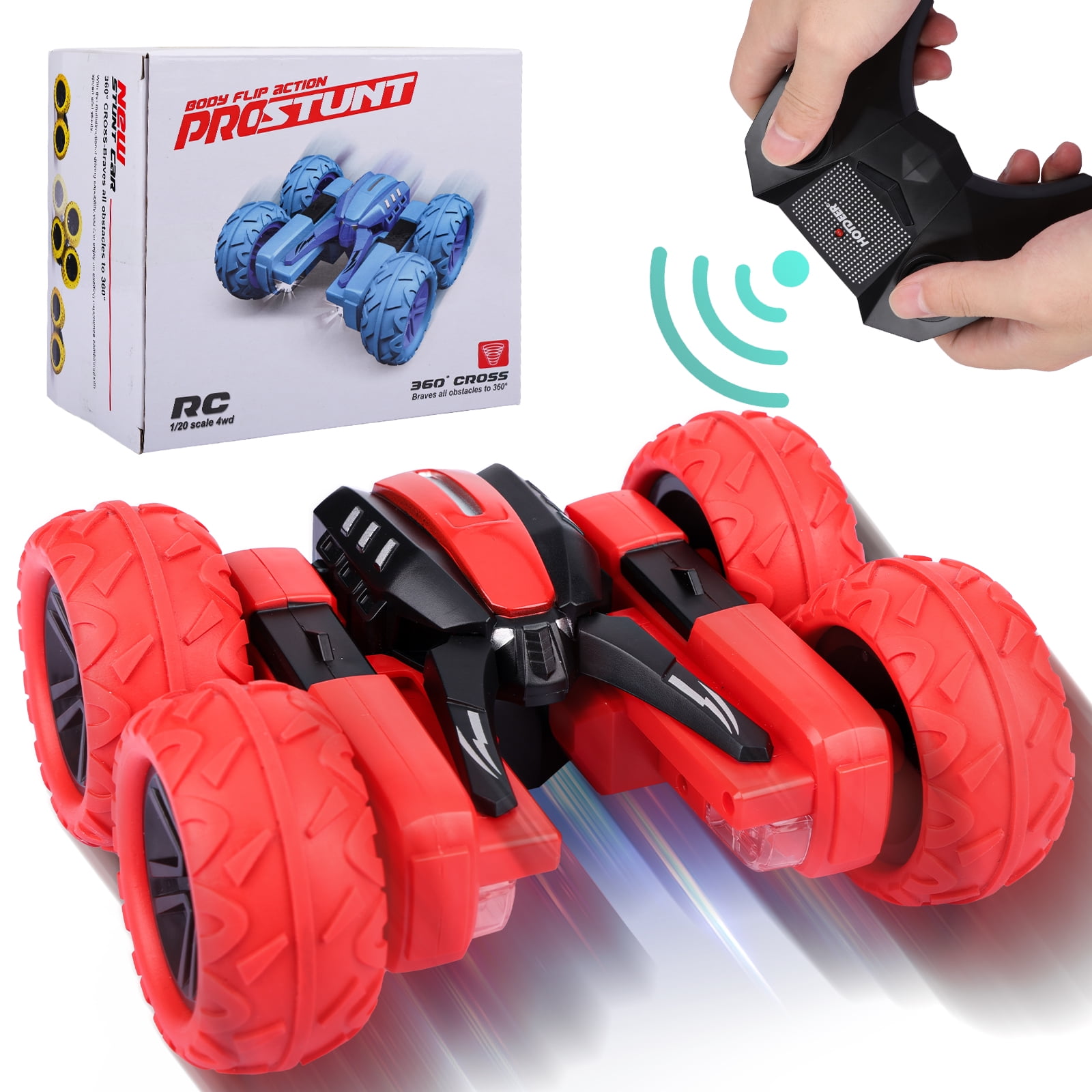 SUPER JOY RC Stunt Car, Remote Control Cars with Double-Sided Rotation ...