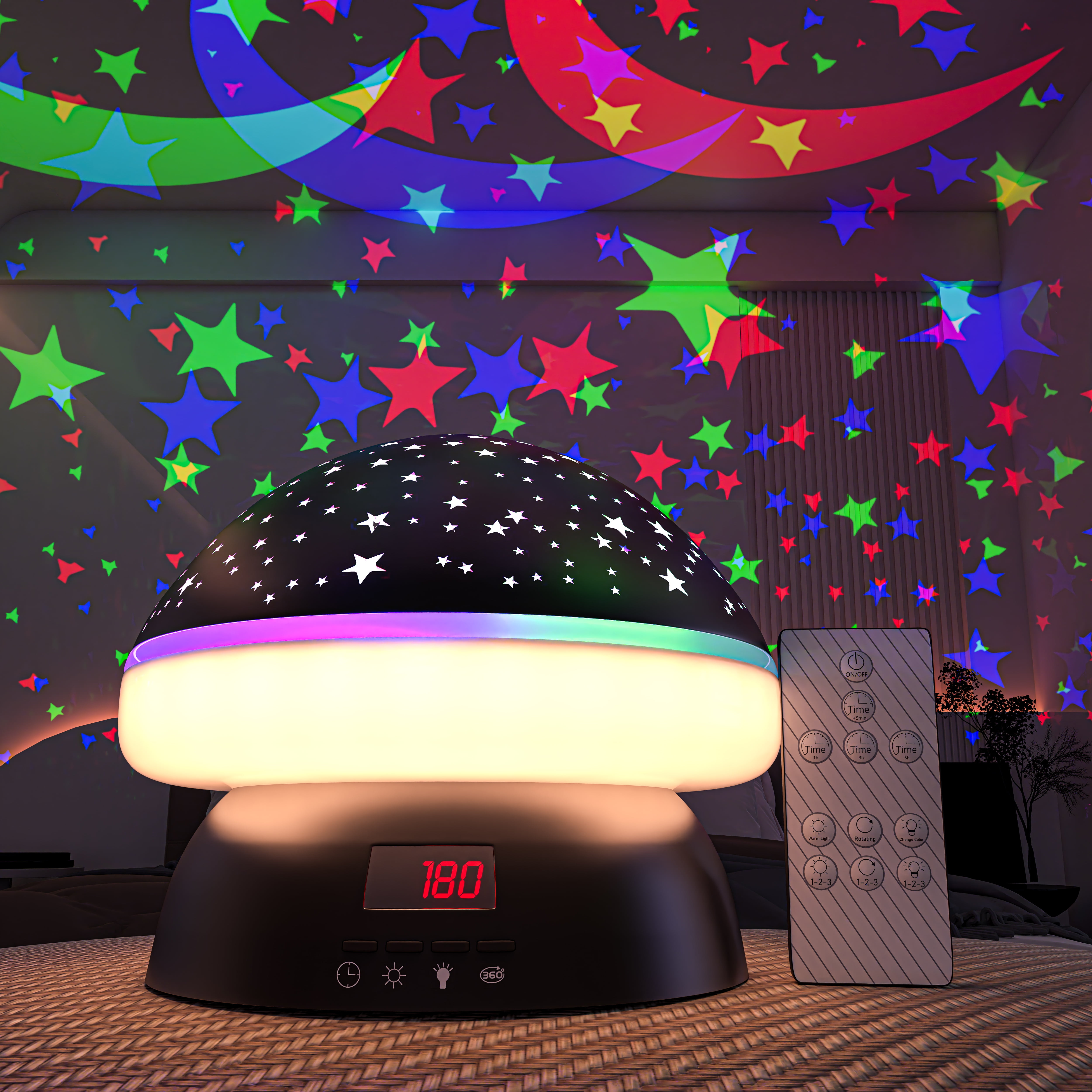 SUPER JOY Bright Star Room Projector Night Light for Children's Bedtime ...