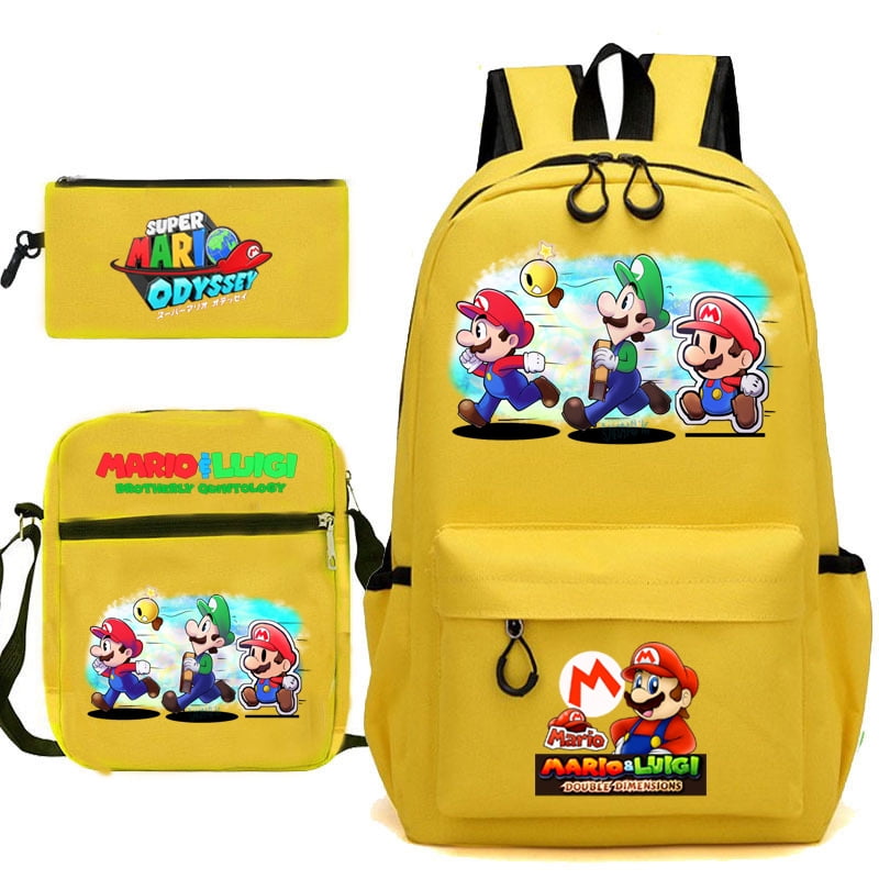 SUPER-MARIO Anime Backpacks Sets, Cartoon Laptop Backpack with Lunch ...