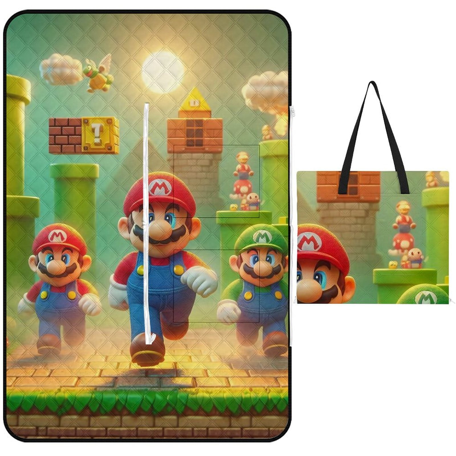 SUPER MARIO BROS Picnic Blankets Outdoor Blanket,59'x39' Extra Large ...