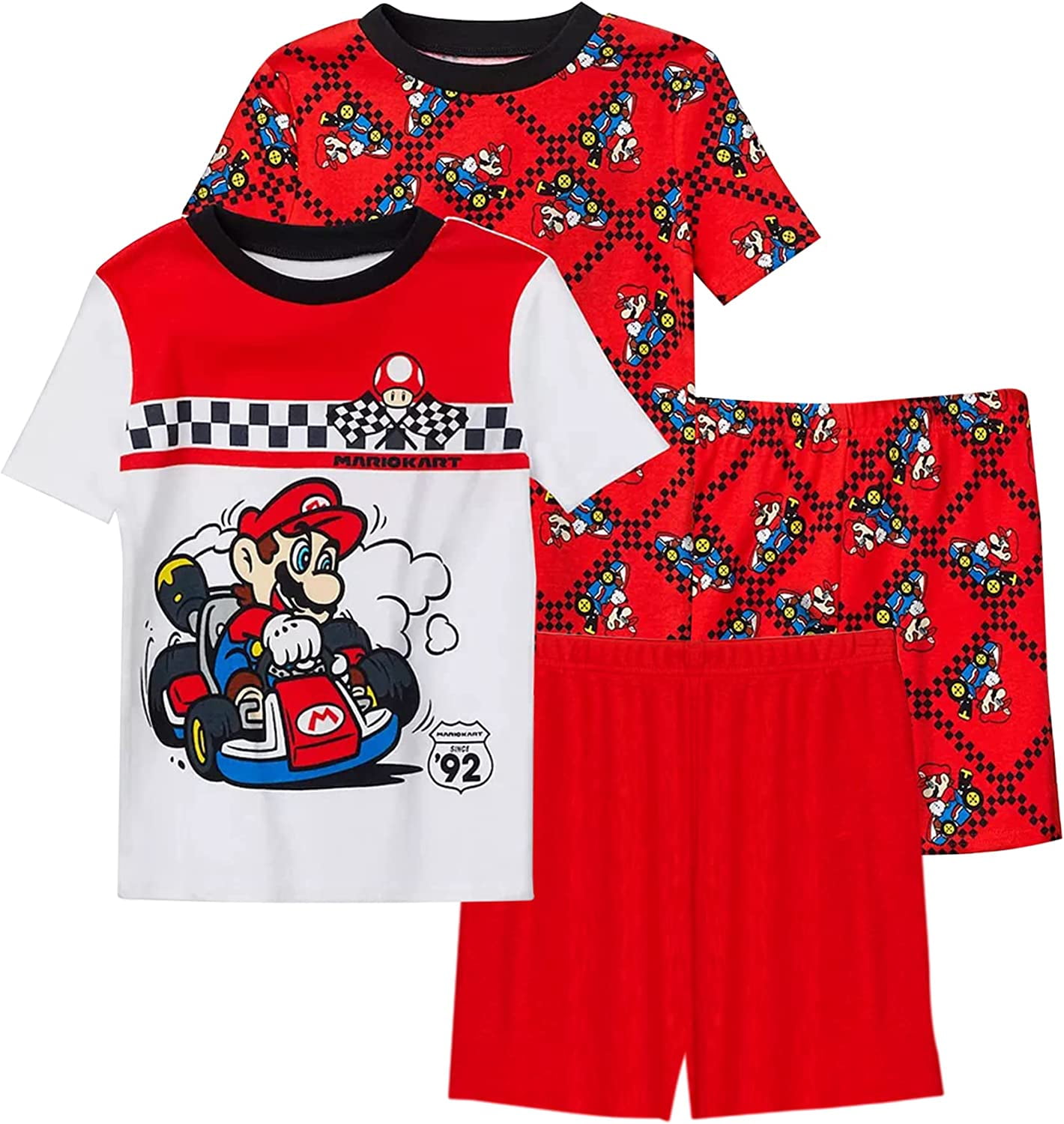 SUPER MARIO Boys' Four Piece Pajama Set - Walmart.com