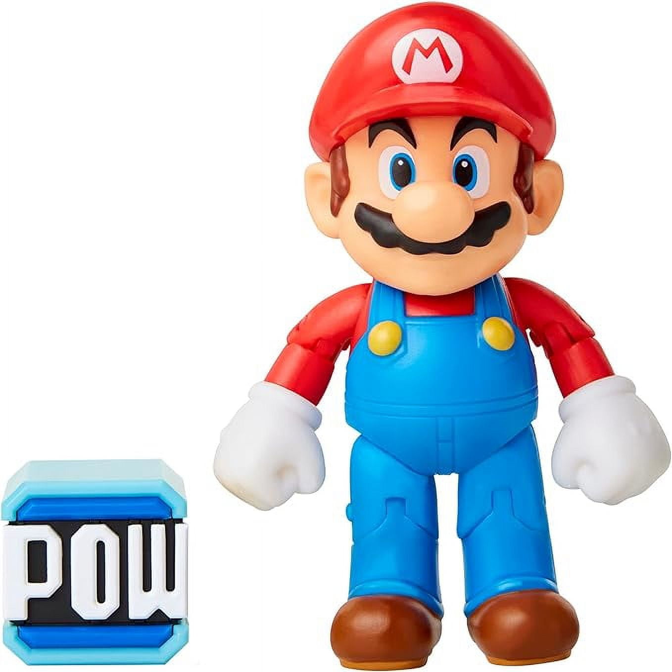 SUPER MARIO Collectible Mario 4" Poseable Articulated Action Figure ...