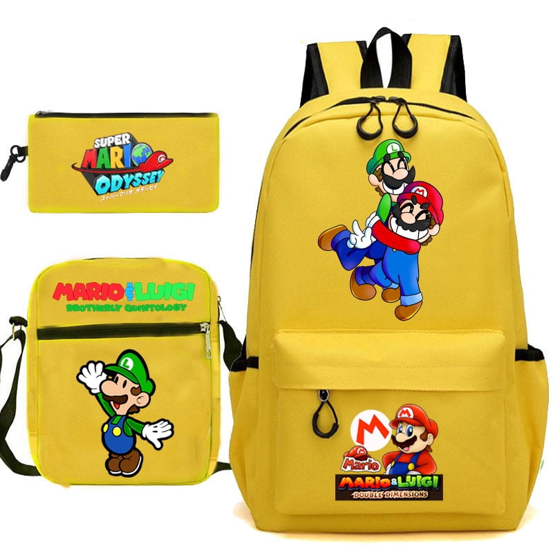 SUPER-MARIO LUGI Anime Backpacks Sets, Cartoon Laptop Backpack with ...