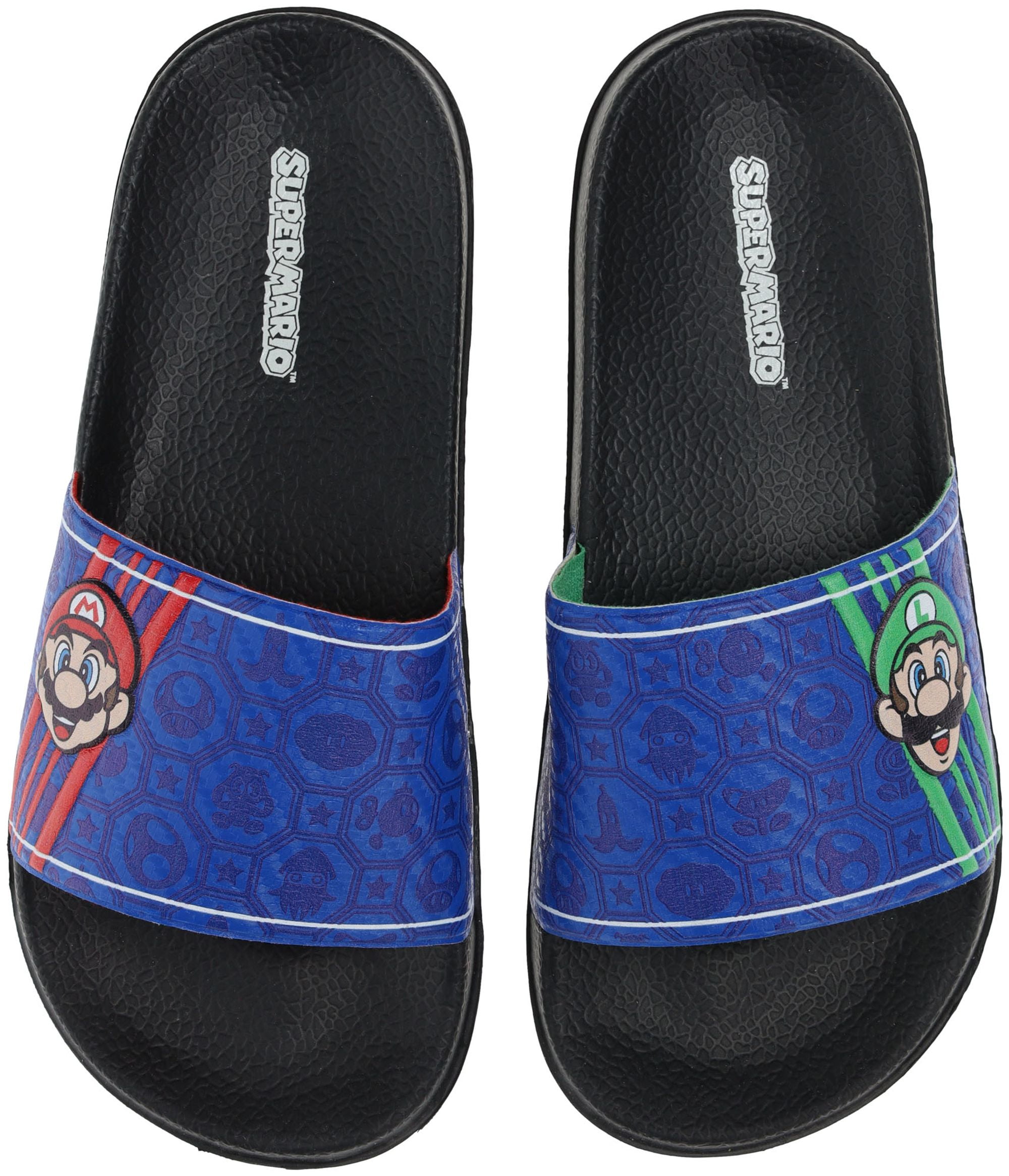SUPER MARIO Nintendo Sandals, Mario and Luigi Mismatch Slide Sandal ...