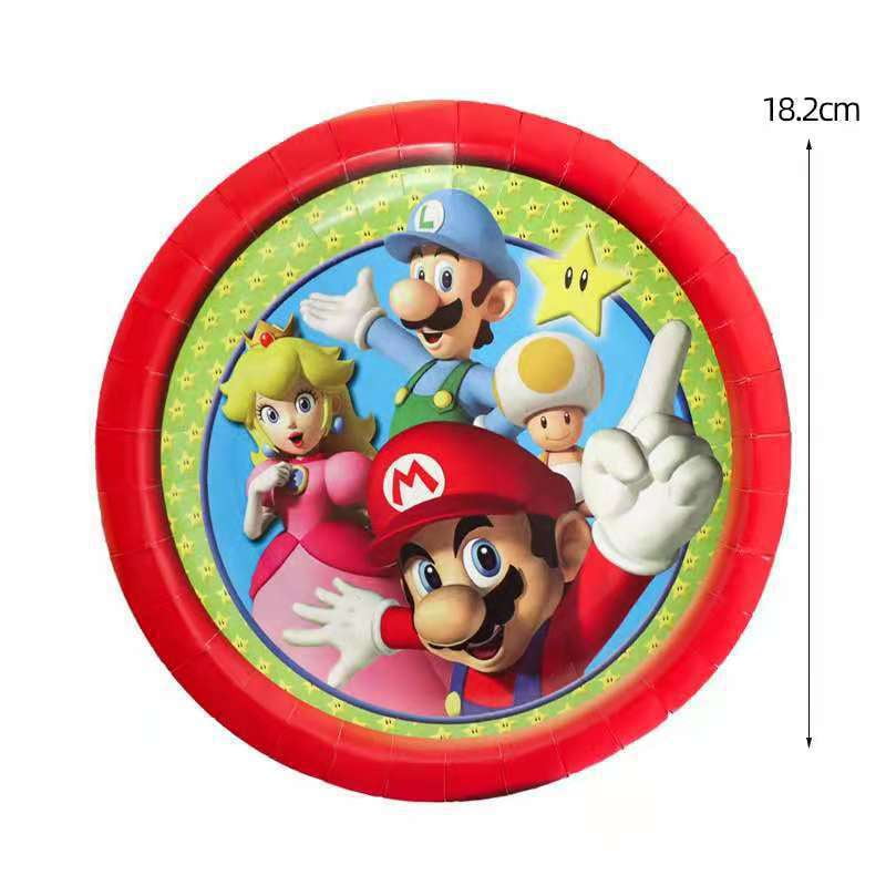 SUPER-Mario 138/148 PCS Party Paper Plates Disposable Round Paper ...