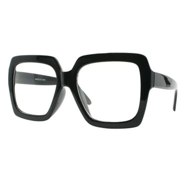 grinderPUNCH Thick Men's Square Clear Lens Glasses, Black - Walmart.com
