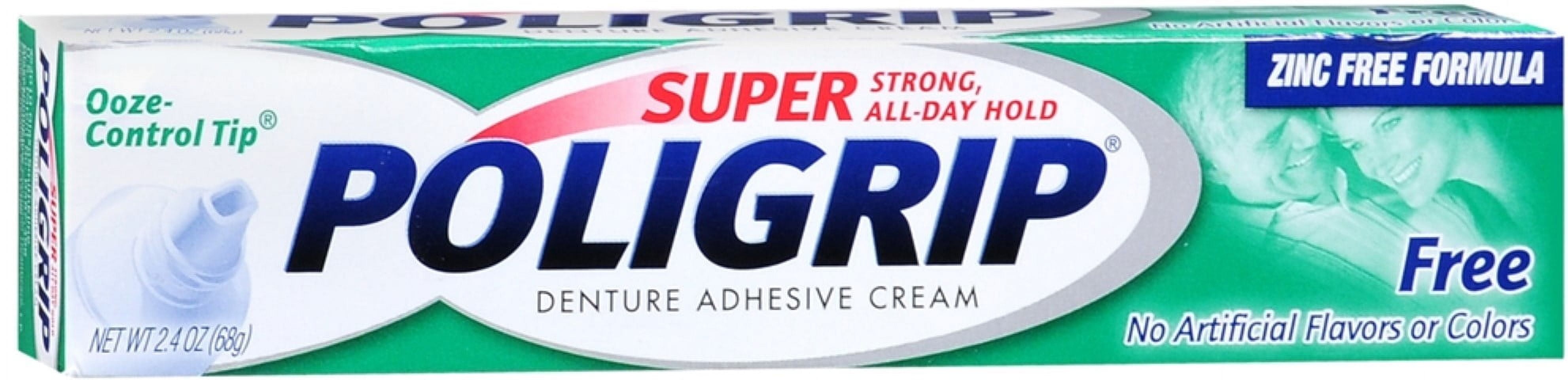 SUPER POLIGRIP Denture Adhesive Cream No Artificial Flavors or Colors 2 ...