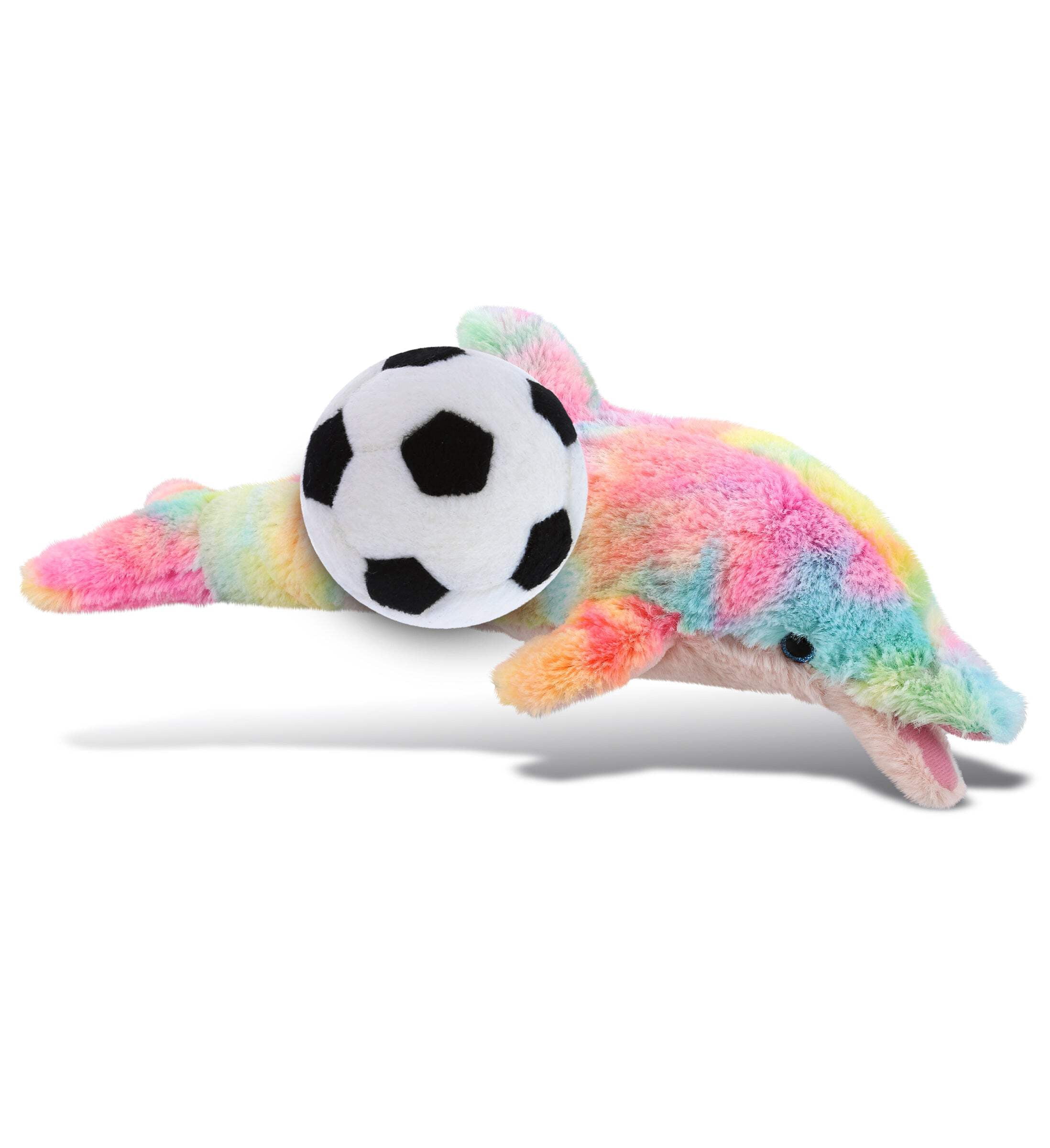 DolliBu Rainbow Dolphin Stuffed Animal with Soccer Ball Plush - Soft ...