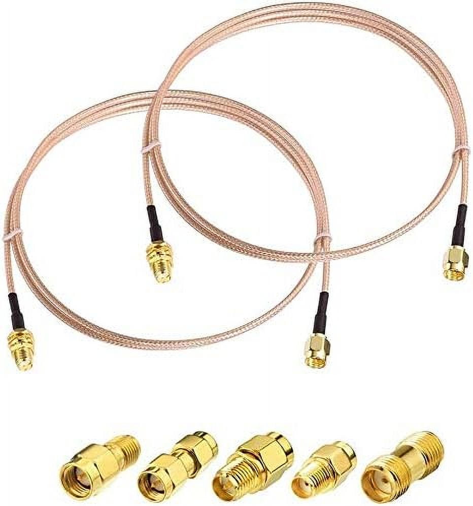 SUPERBAT SMA Male to SMA Female RF Coaxial Coax Cable 6inches + 5pcs RF Coax Adapter Kit, SMA ...