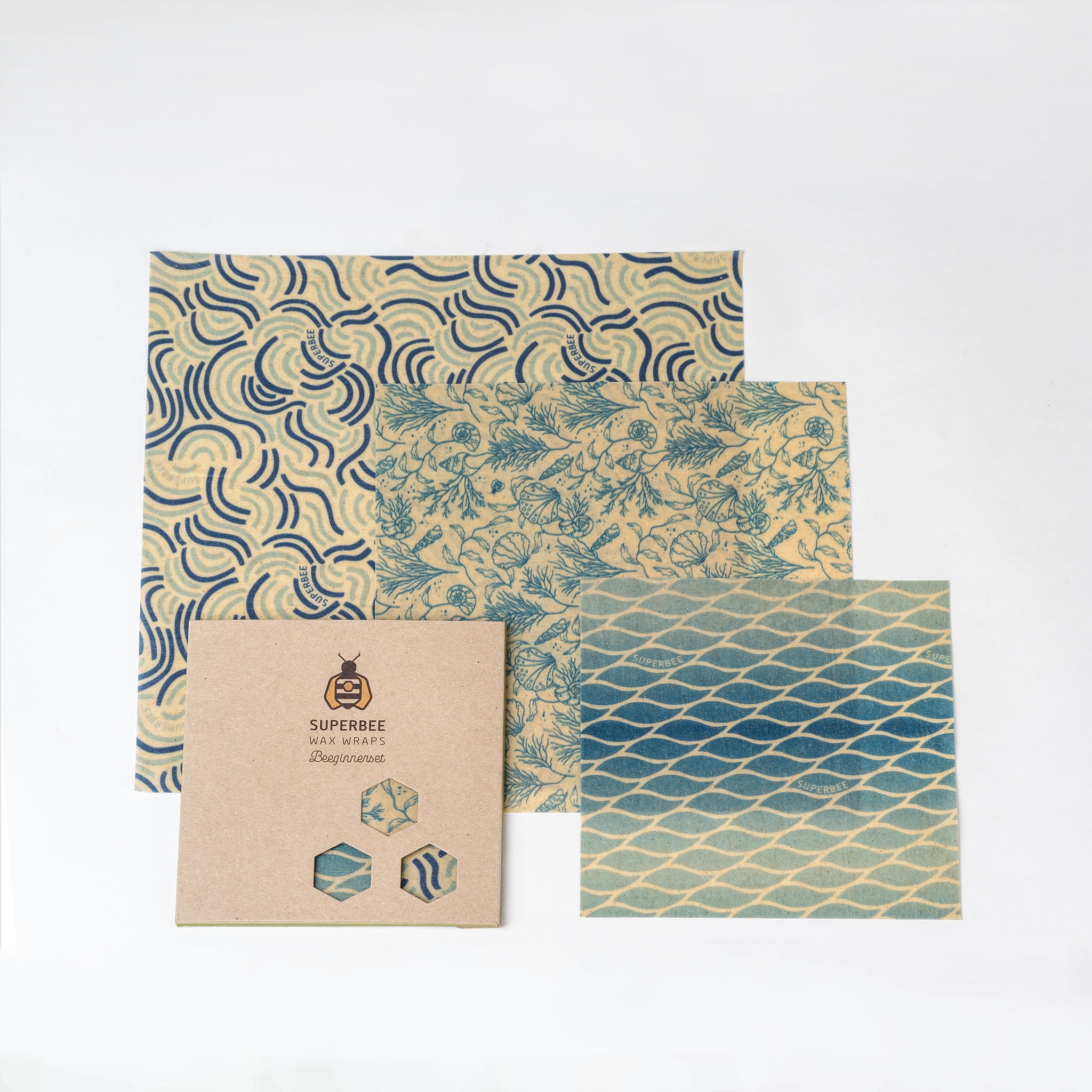 SUPERBEE Beeswax Wrap for Food, Set of 3 Bees Wax Wraps, Reusable Bees ...