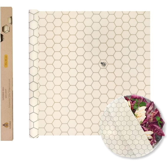 SUPERBEE Beeswax Wrap Roll XL, Reusable Beeswax Wrap for Food, Wrap ...