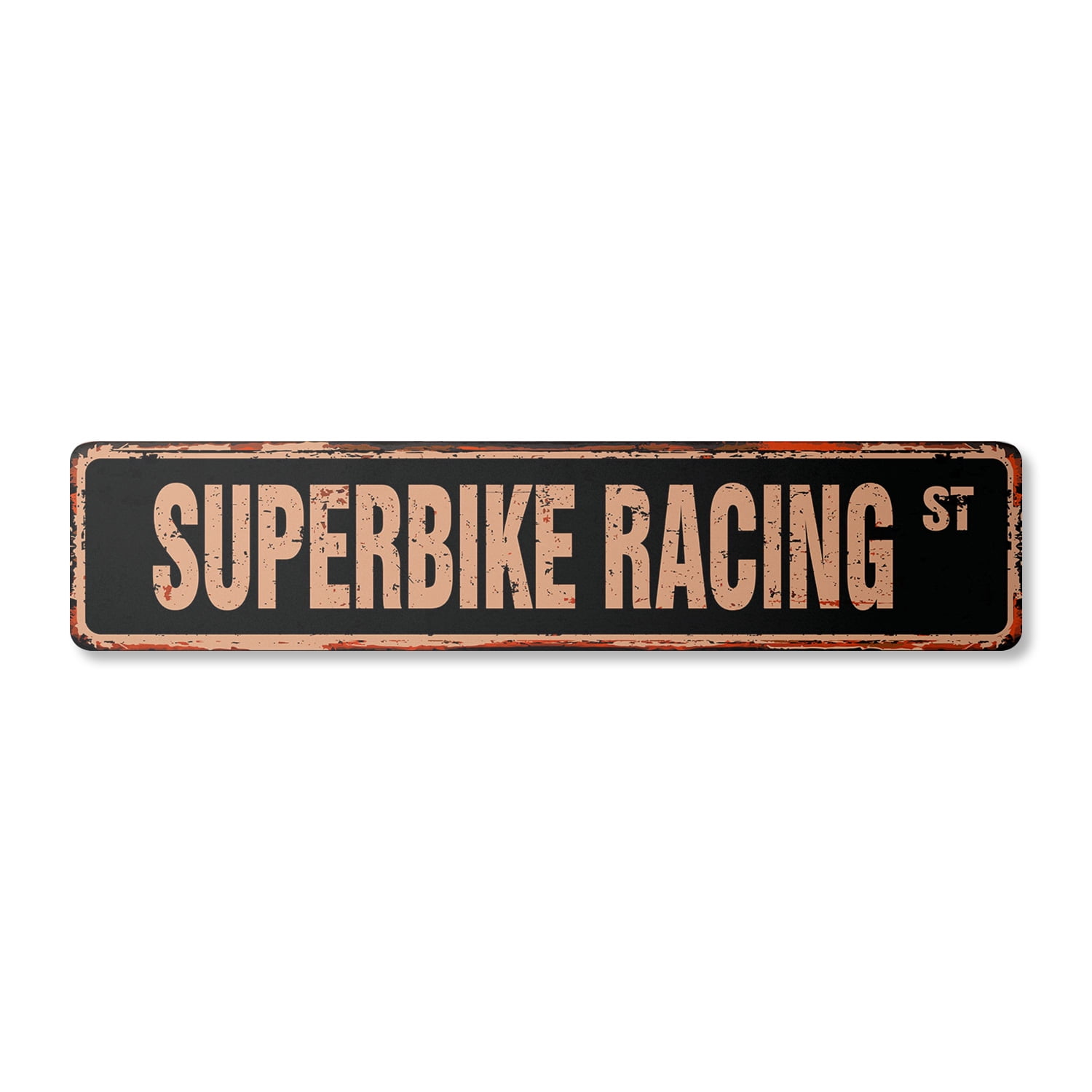 SUPERBIKE RACING Vintage Aluminum Street Sign race racer competition ...