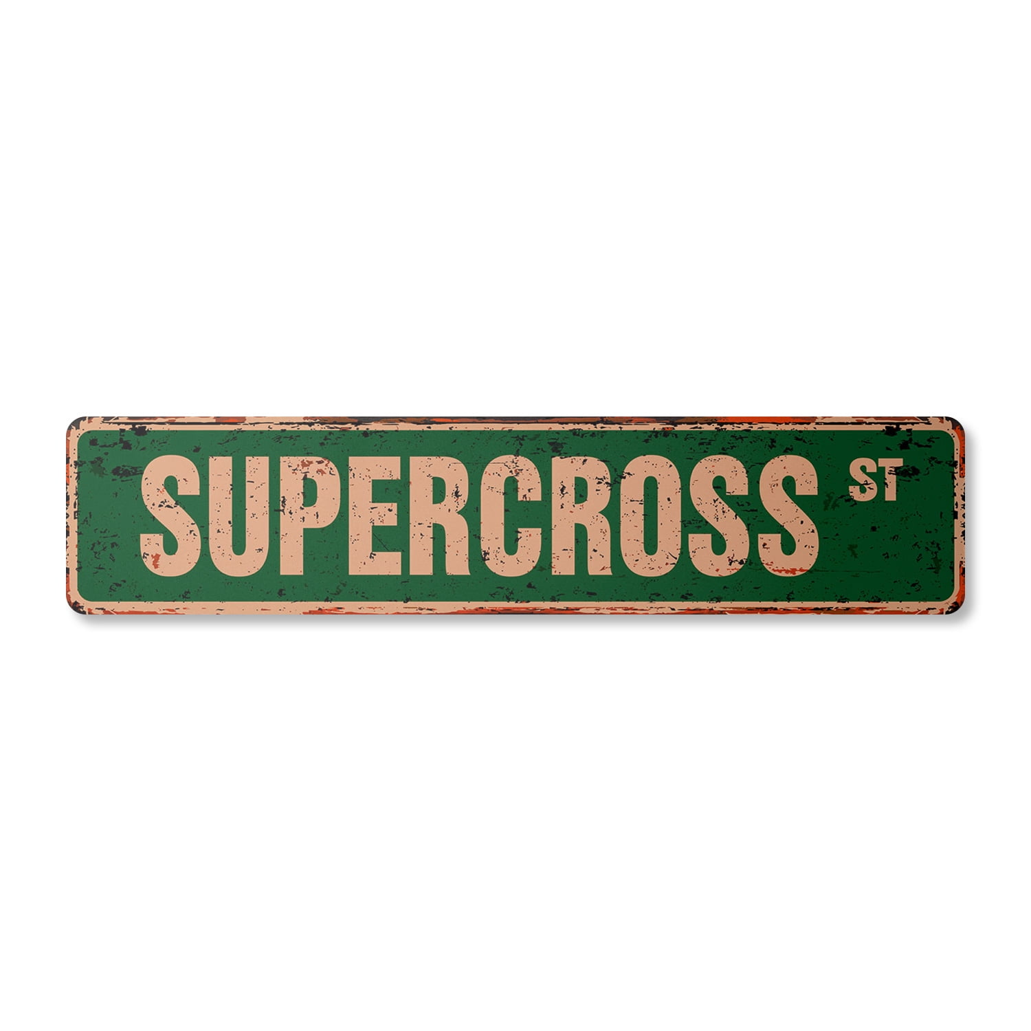 SUPERCROSS Vintage Plastic Street Sign dirtbike motorcycle racer race ...