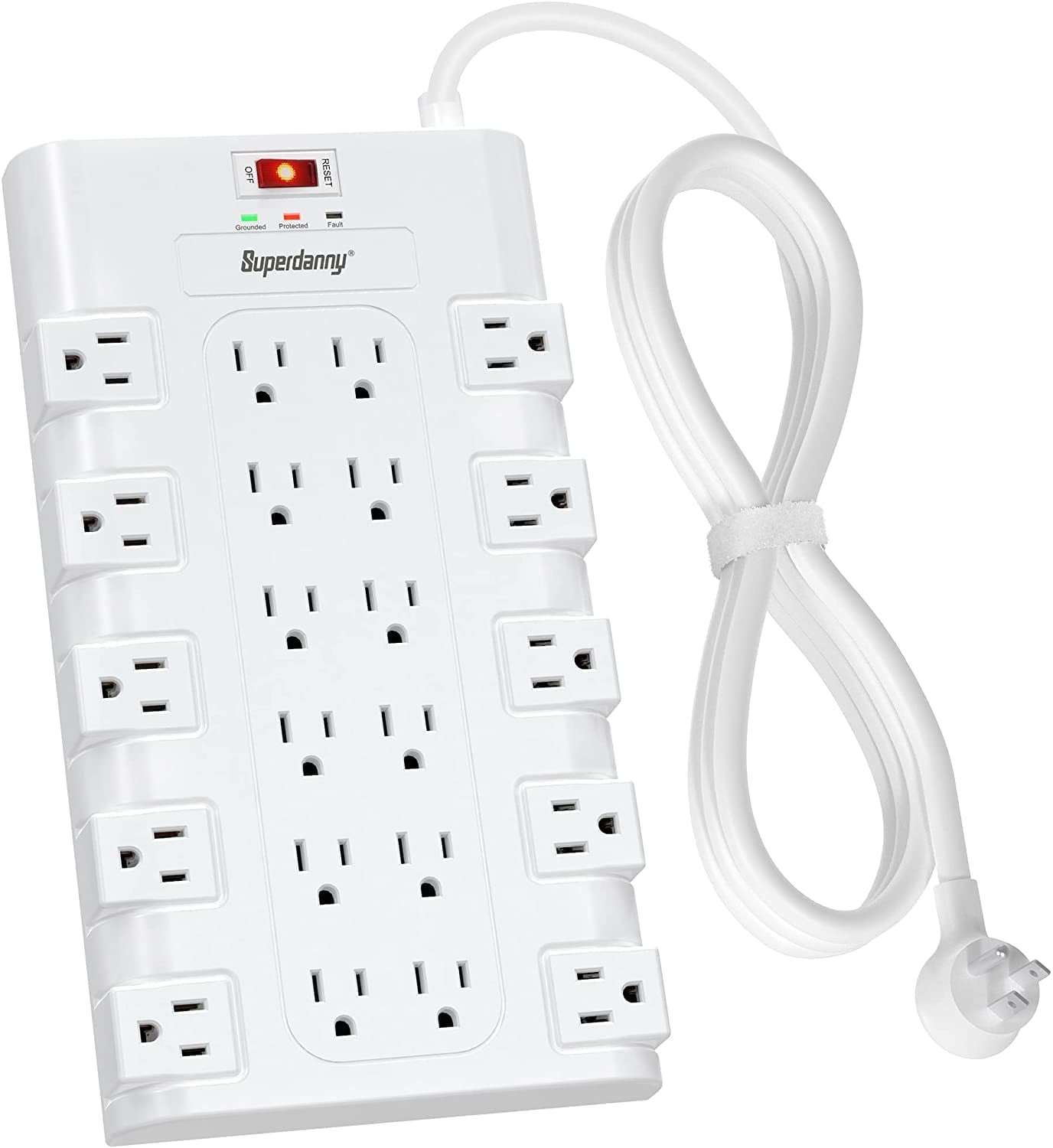 SUPERDANNY Electric Power Strip Surge Protector with 22 AC Outlets ...