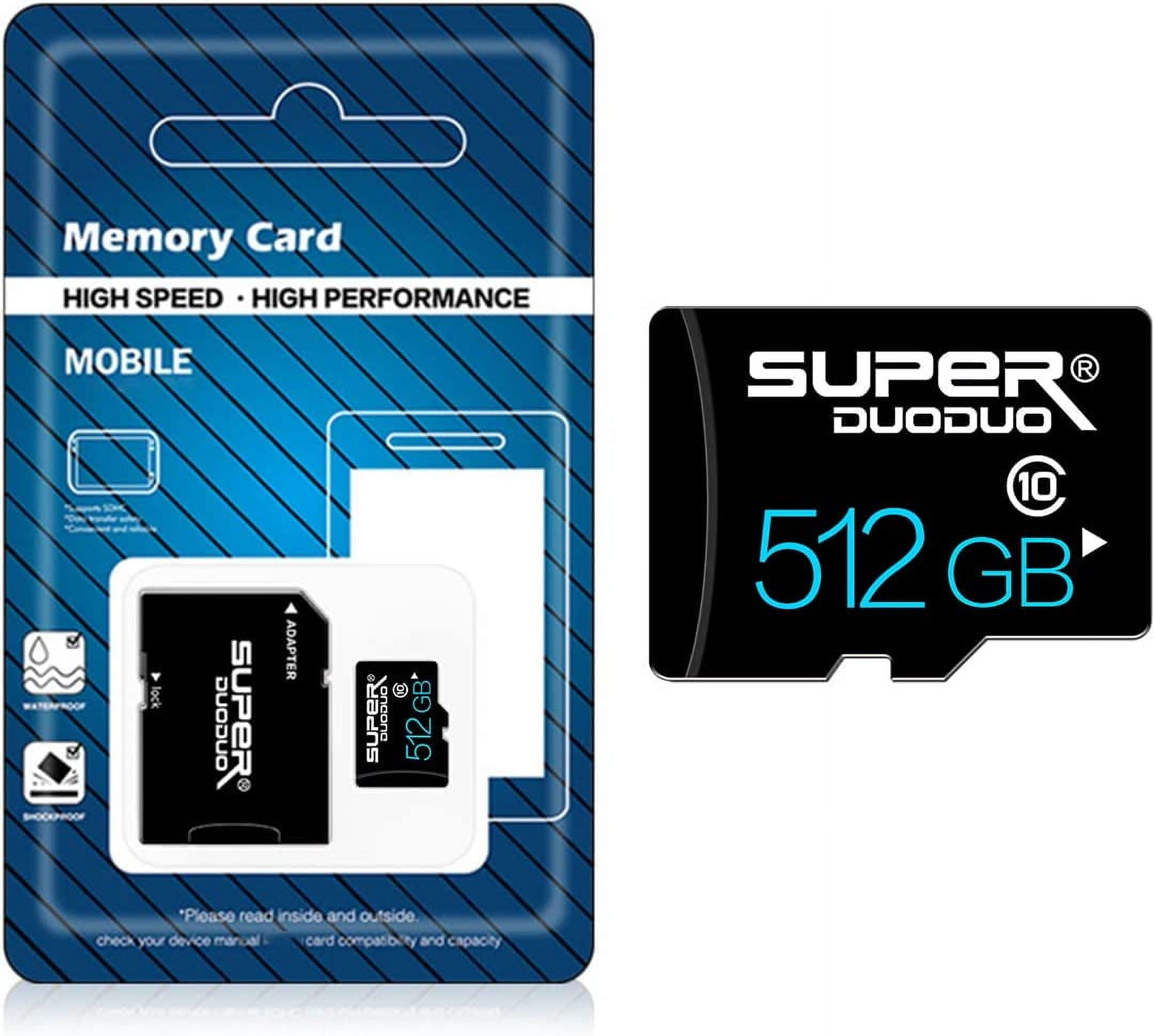 512GB MicroSD Class 10 Fast Speed Memory Card for Android, Digital ...