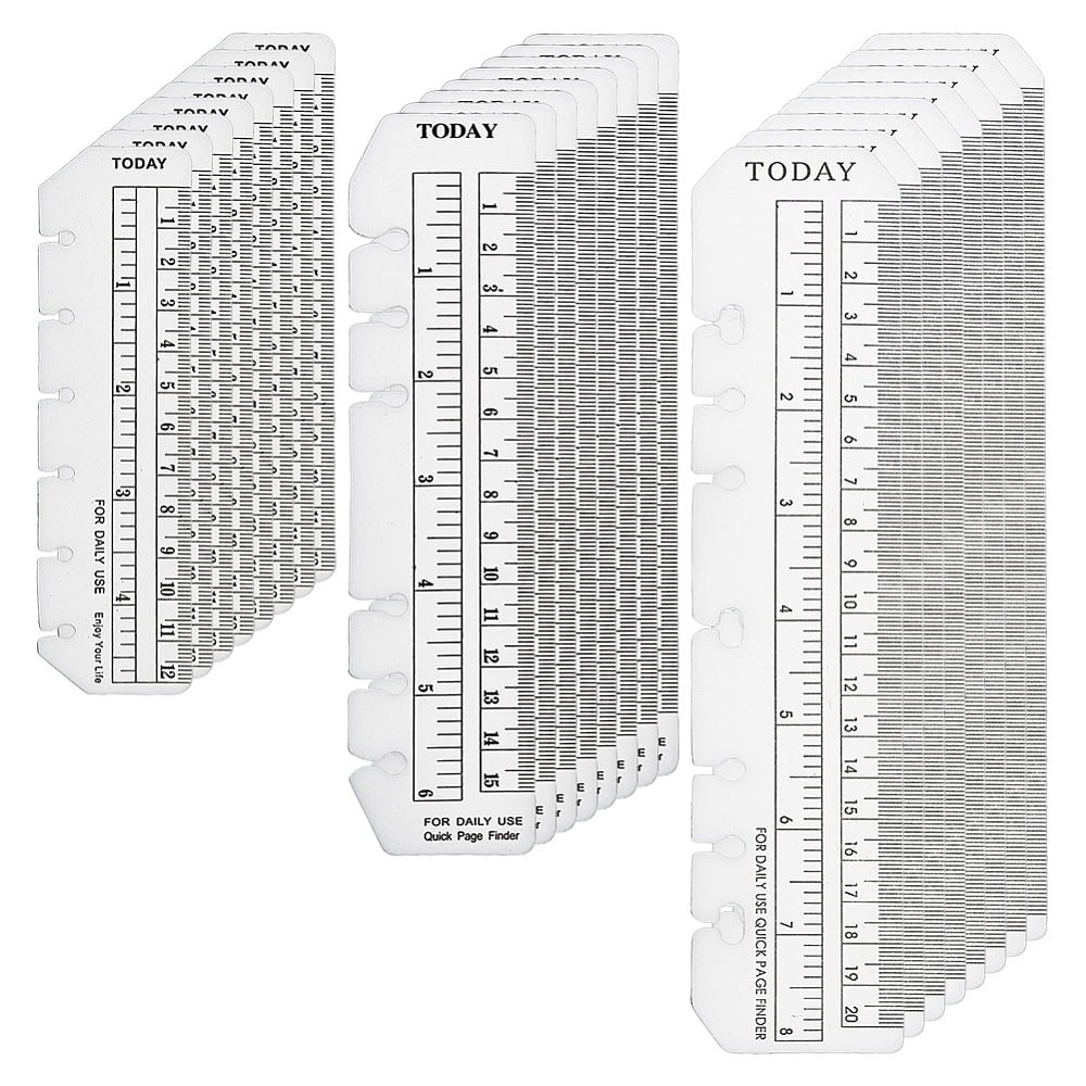 SUPERFINDIN 24Pcs 3 Styles Plastic Bookmark Rulers Loose Leaf Ruler ...