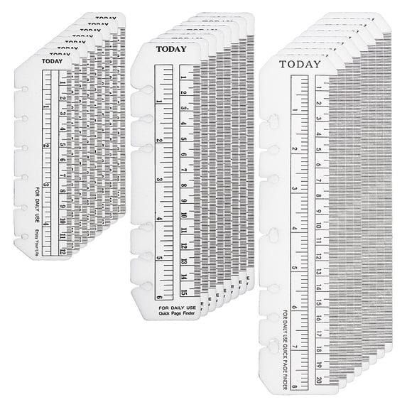 SUPERFINDIN 24Pcs 3 Styles Plastic Bookmark Rulers Loose Leaf Ruler ...