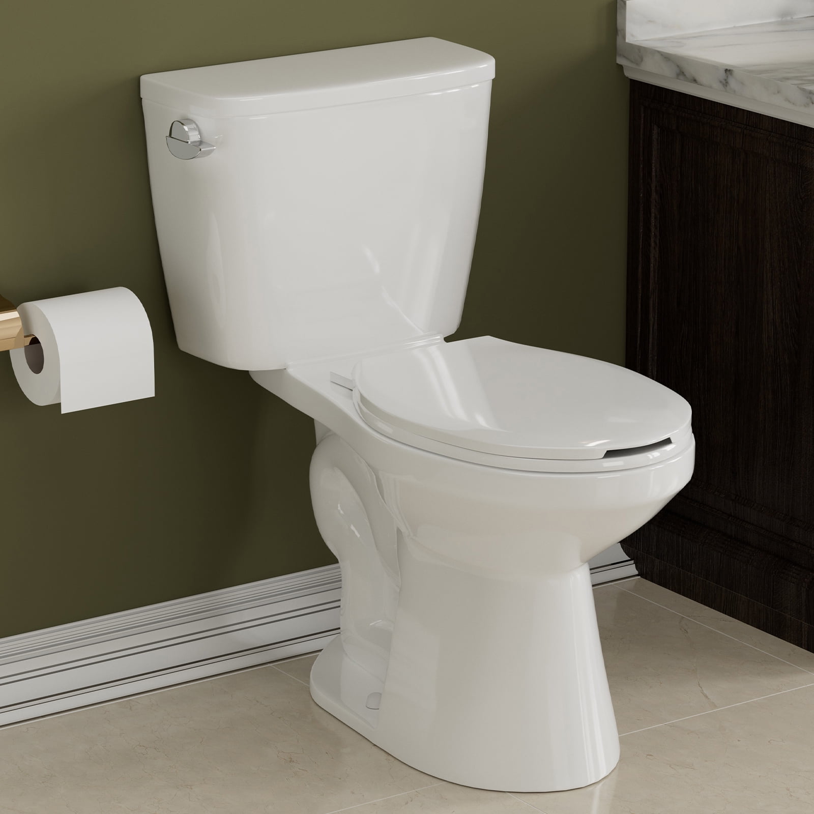 SUPERFLO 17 Inch Tall Toilet, Comfort Height with Elongated Bowl ...