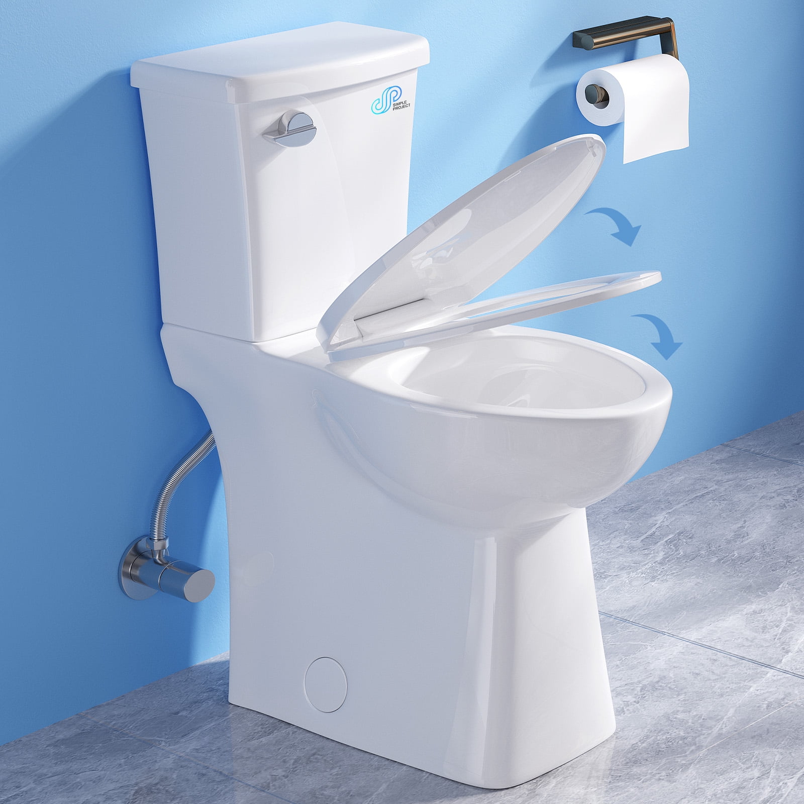 SUPERFLO 21 Inch Tall Toilets for Seniors, ADA Elongated Comfort High ...