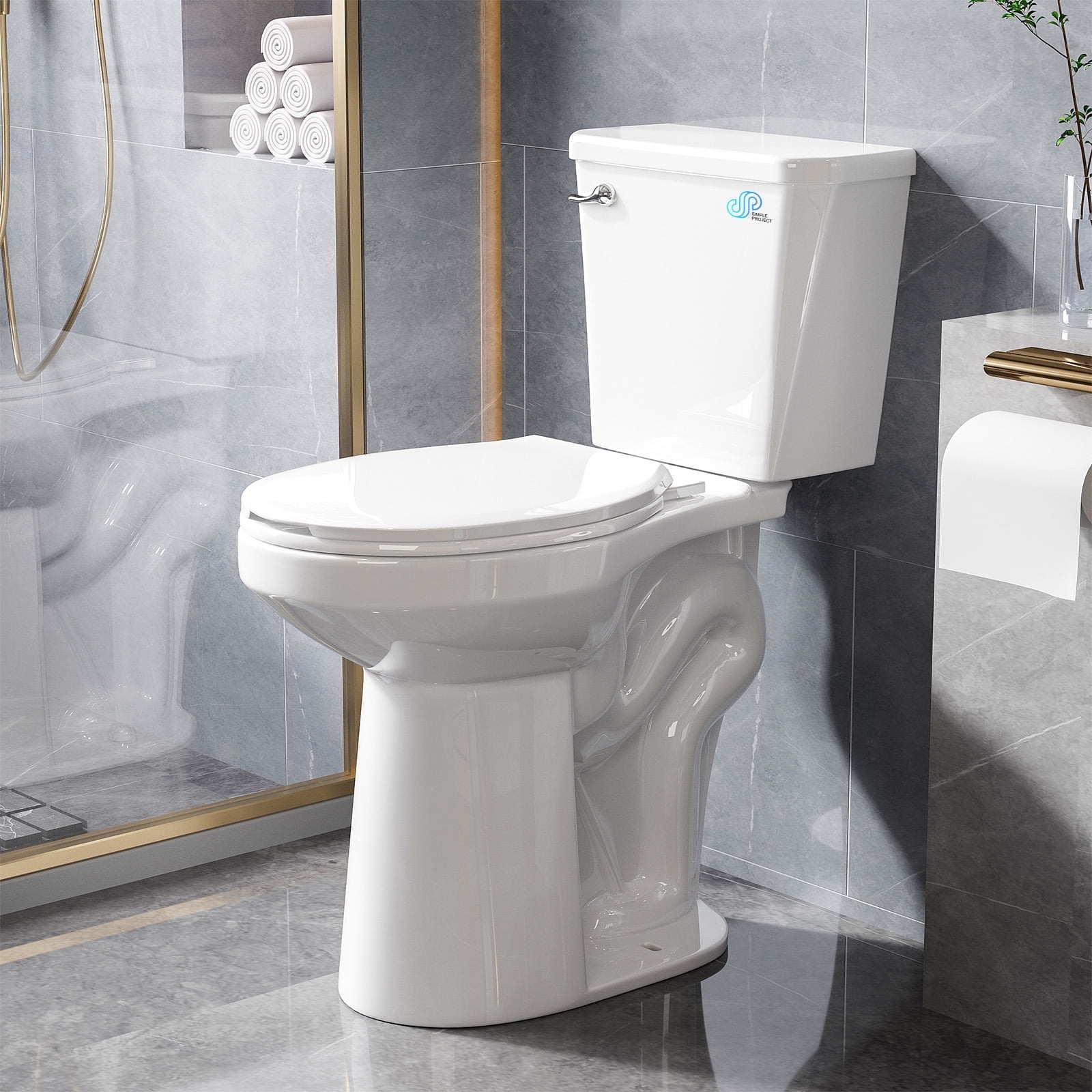 SUPERFLO 21" Tall Toilet for Seniors, ADA Extra Tall Elongated Toilets ...
