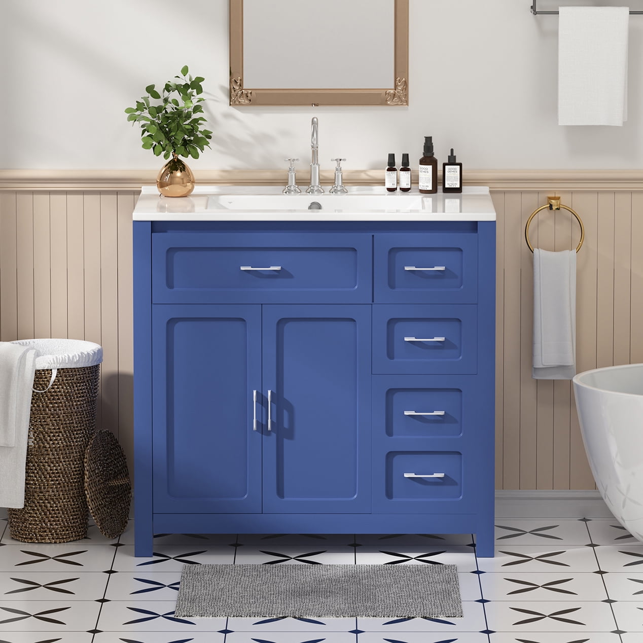 Customer reviews for SUPERFLO 30" Bathroom Vanity with Sink, Blue ...